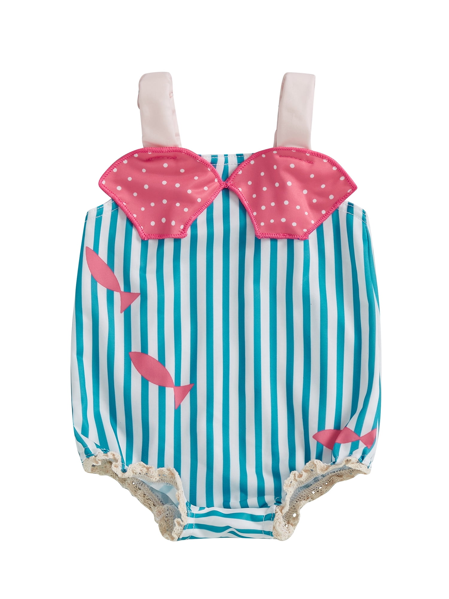 aturustex Little Girl Swimsuit Overalls 3M 6M 12M 18M 2T 3T Toddler Baby Stripes Print Bodysuits ...