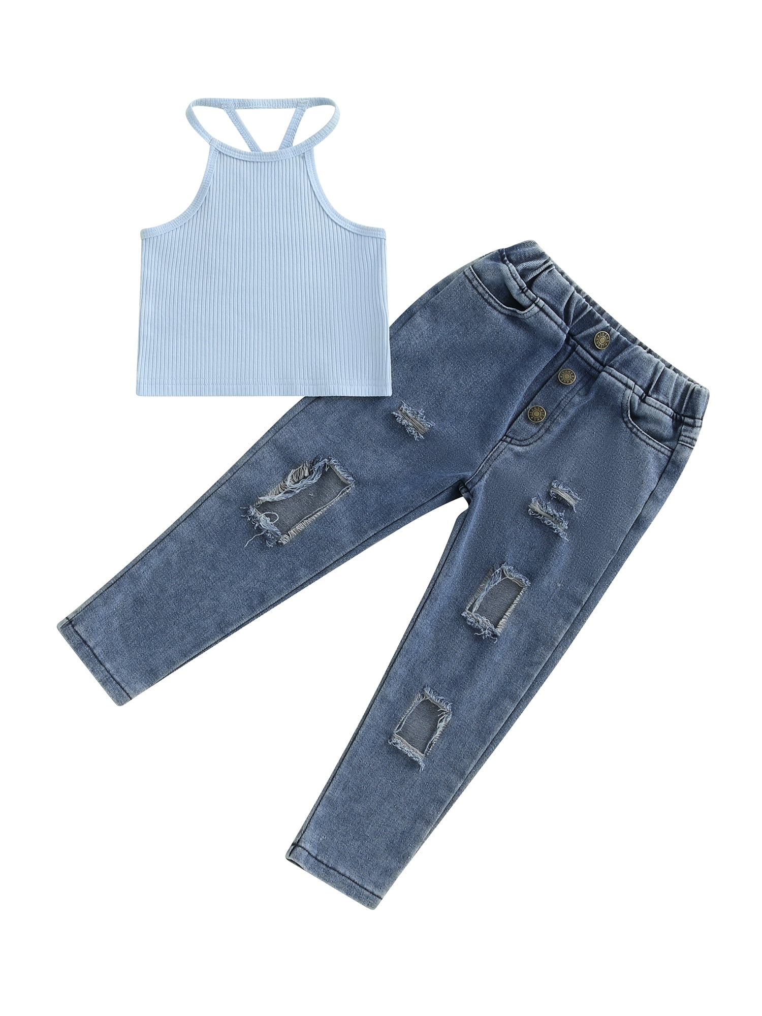 aturustex Little Girls 2pcs Casual Pants Outfits 18M 2T 3T 4T 5T 6T ...