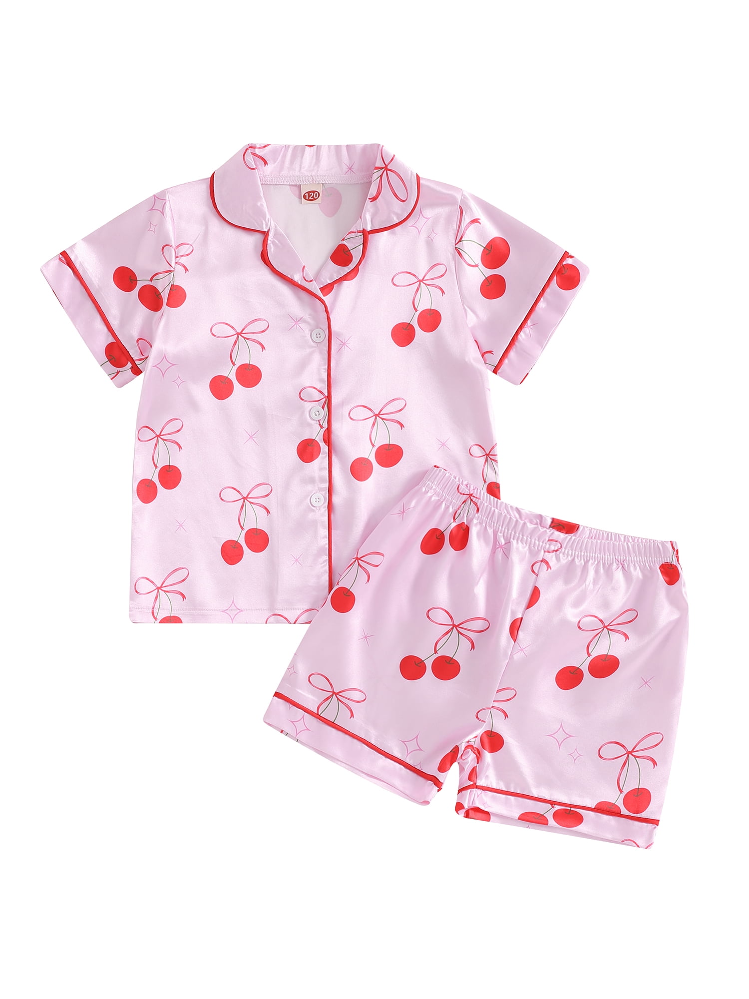 aturustex Little Girls 2pcs Satin Pajamas Outfits 3T-7T Toddler Baby ...