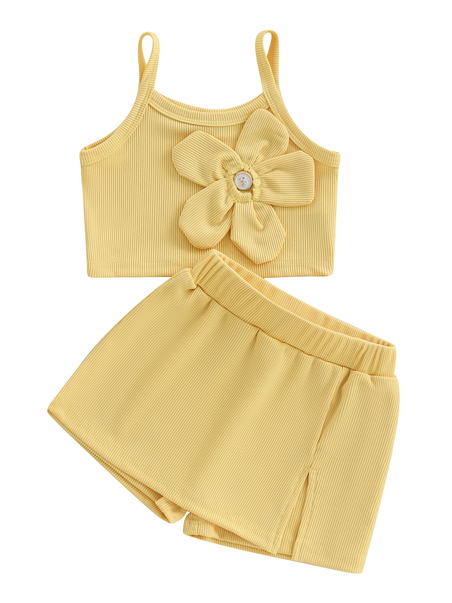 aturustex Little Girls 2pcs Shorts Outfits 6M 12M 18M 2T 3T 4T 5T Toddler Baby Flower Camisole ...