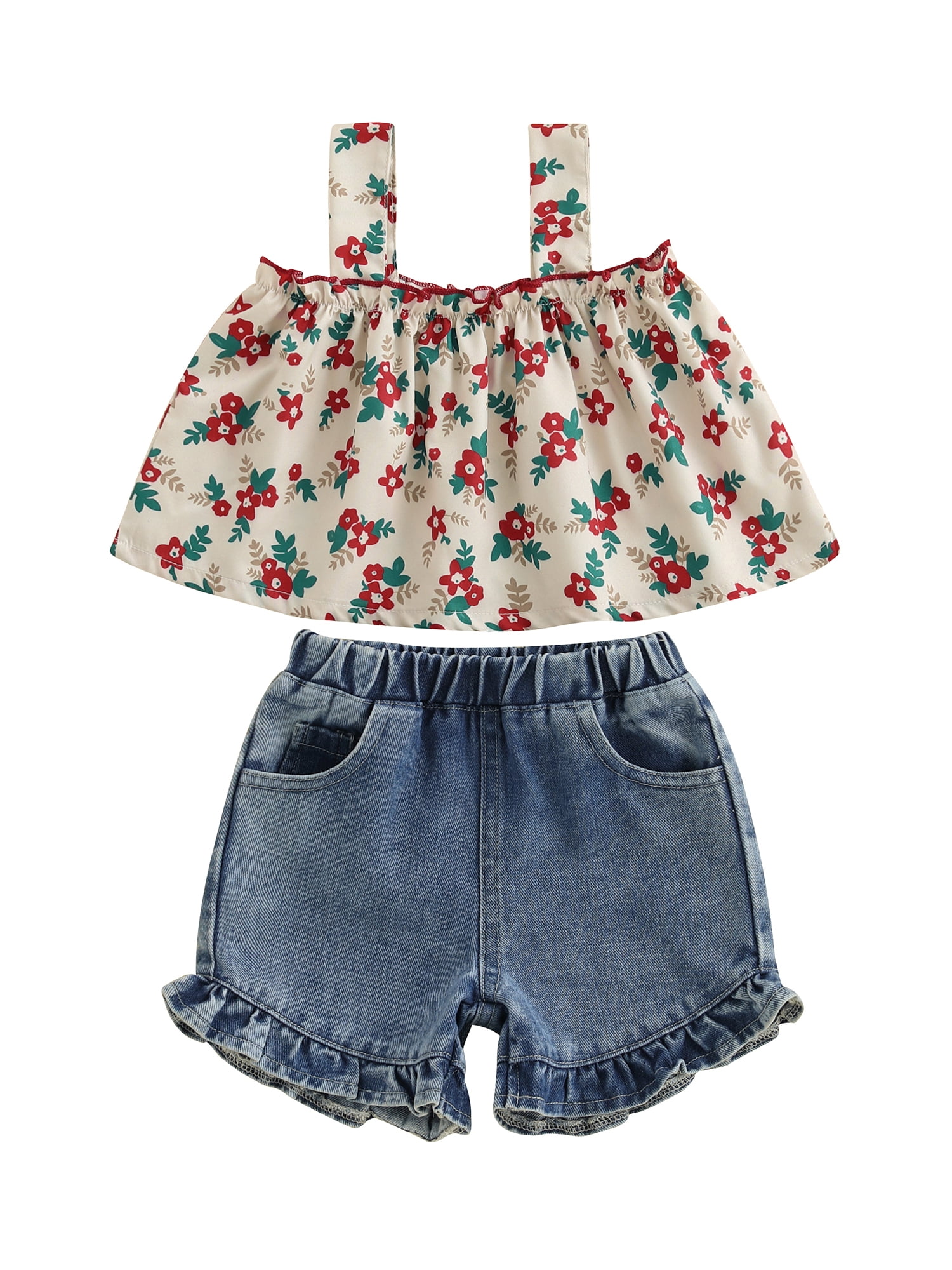 aturustex Little Girls 2pcs Shorts Outfits 6M 12M 18M 2T 3T 4T Toddler Baby Floral Print ...