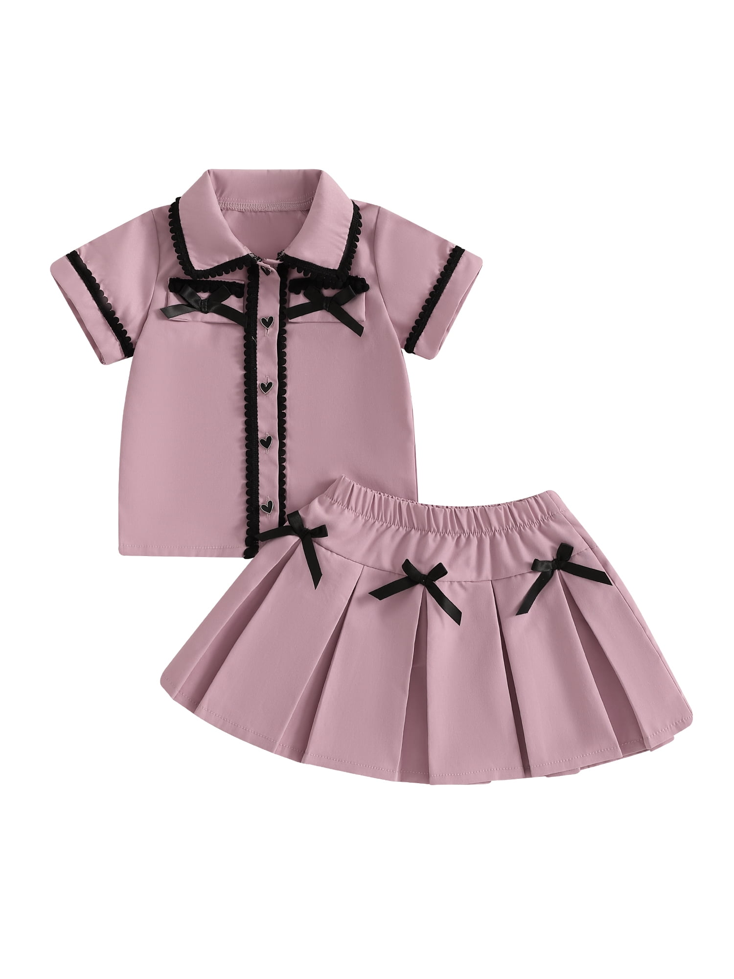 aturustex Little Girls 2pcs Skirts Outfits 6M 12M 18M 2T 3T 4T Toddler Baby Short Sleeve T ...