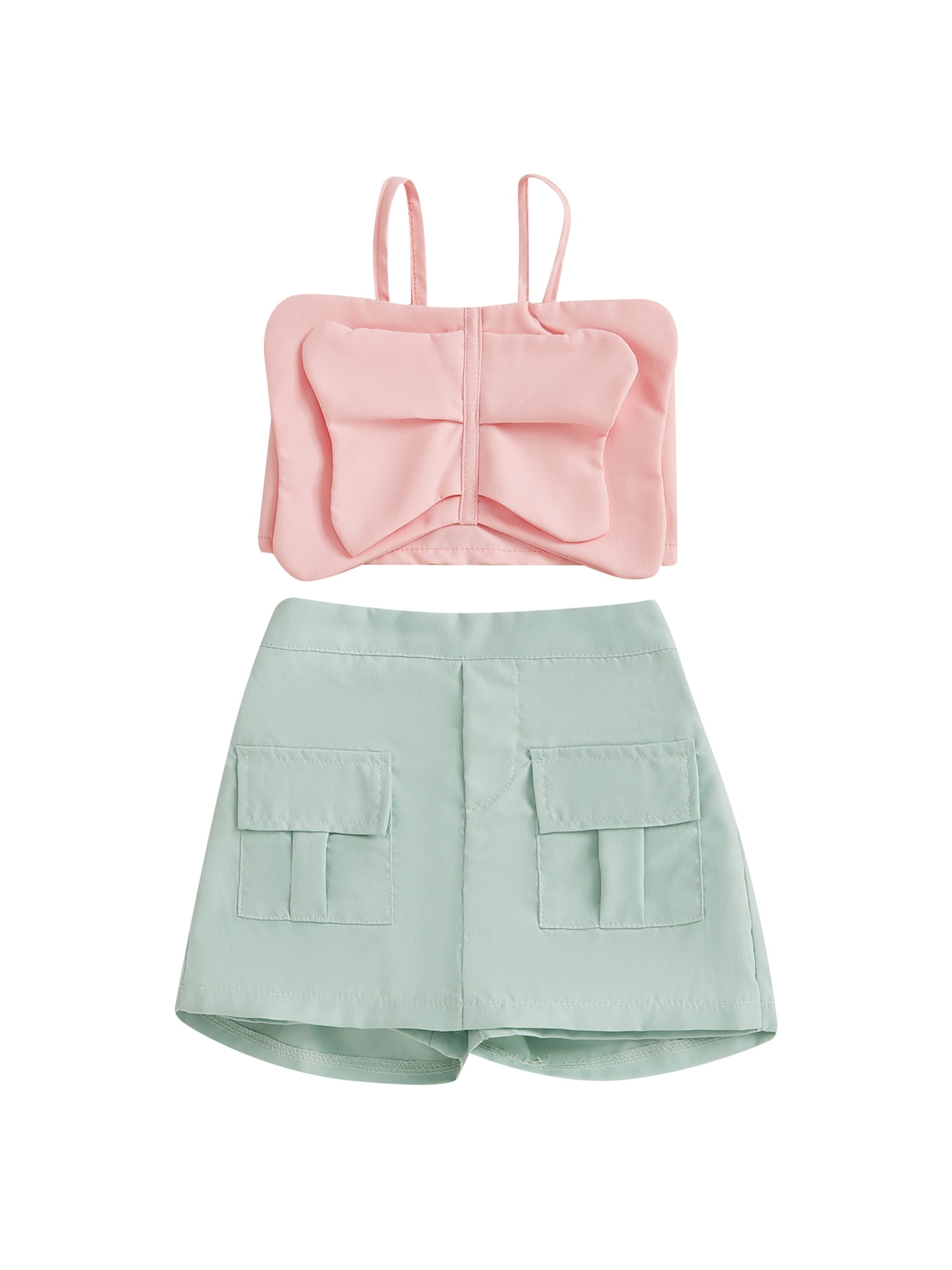 aturustex Little Girls Casual Shorts Outfits 12M 18M 2T 3T 4T 5T Toddler Baby Sleeveless ...