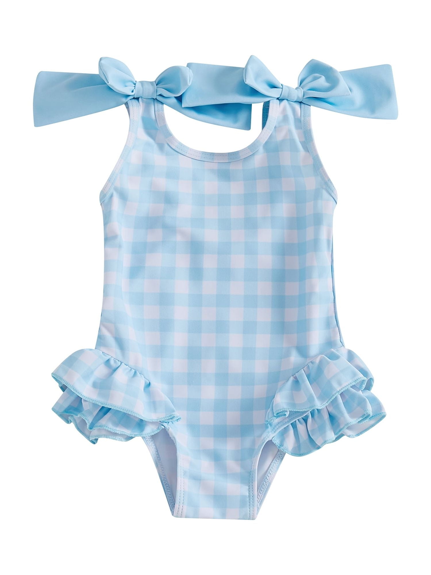 aturustex Little Girls Classic Plaid Swimsuit Romper 6M 12M 18M 2T 3T 4T Toddler Sleeveless ...