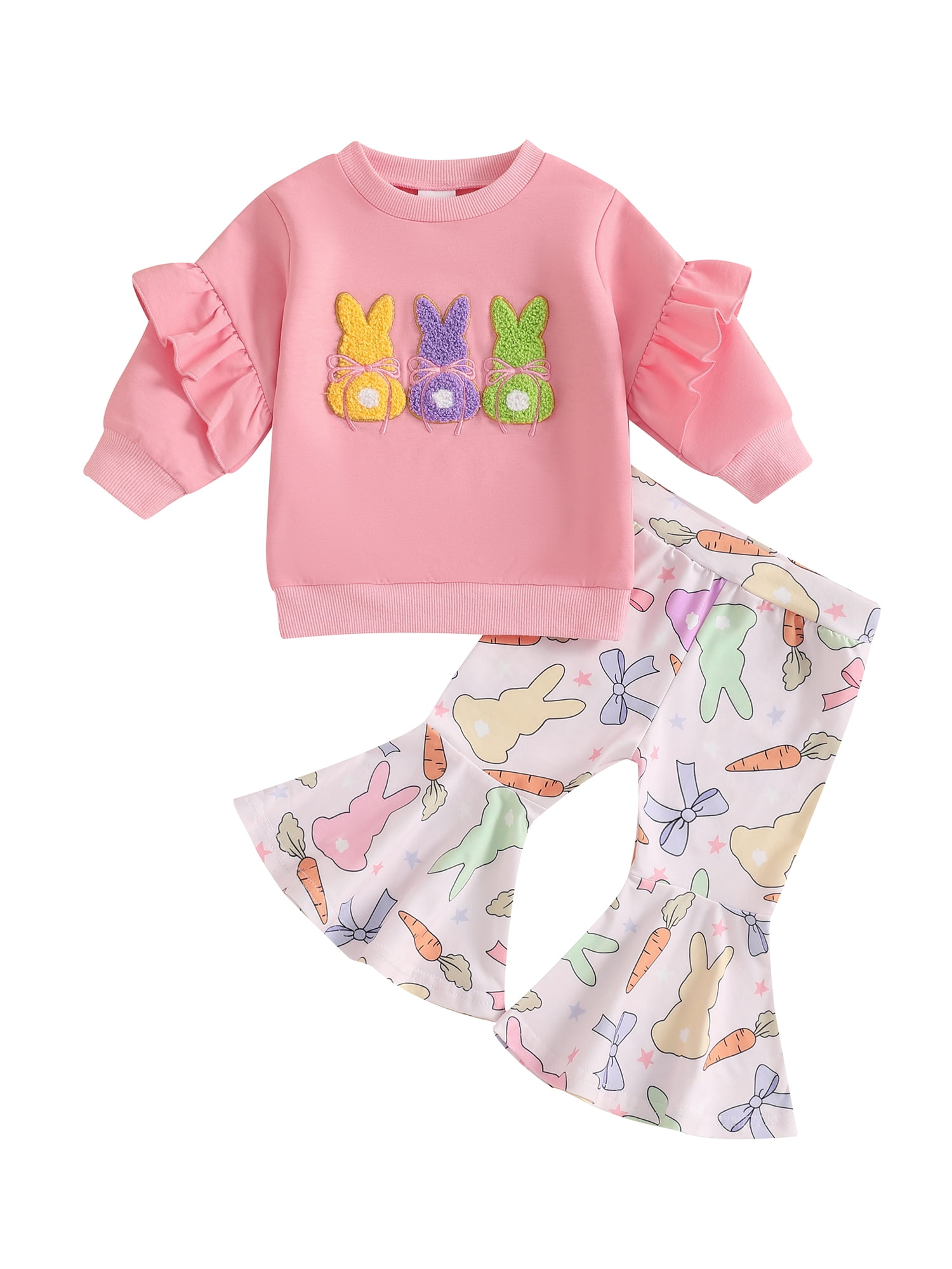 aturustex Little Girls Easter Pants Outfits 6M 12M 18M 2T 3T 4T Toddler Baby Long Sleeve ...