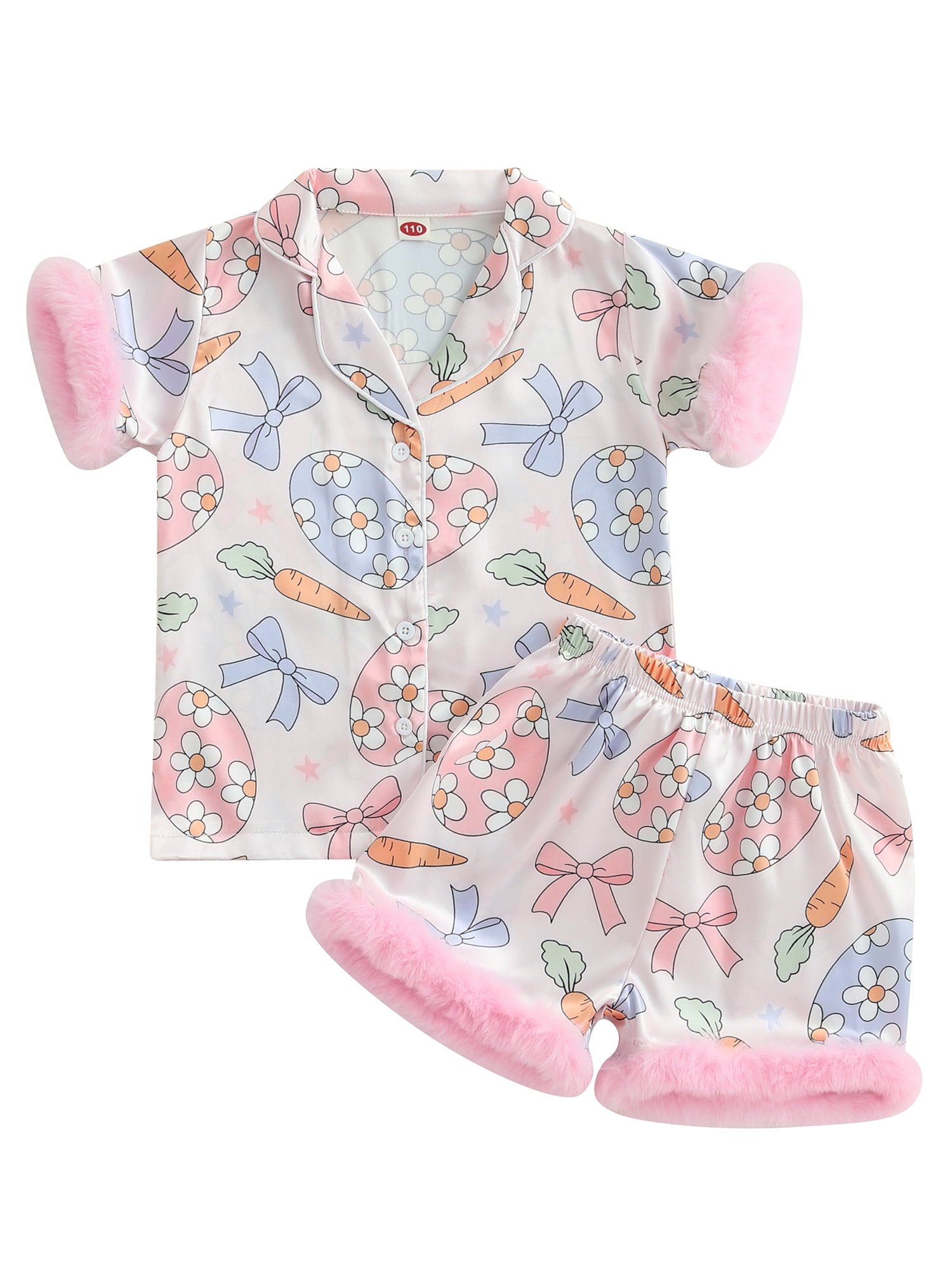 aturustex Little Girls Easter Satin Pajamas Outfits 6M-10T Toddler Baby ...