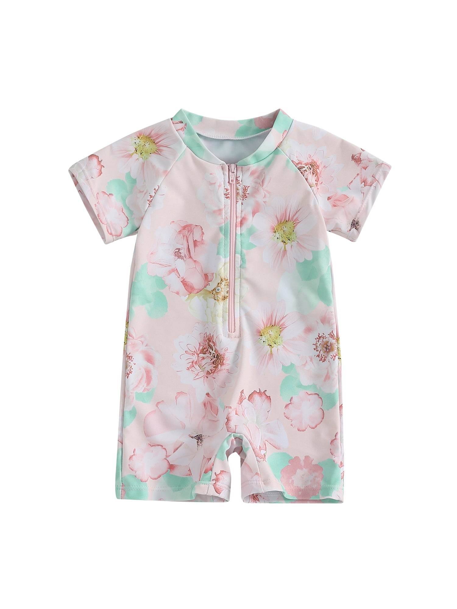 aturustex Little Girls Rash Guard Swimsuit 3M 6M 12M 18M 2T 3T Toddler Baby Zipper Swimwear ...