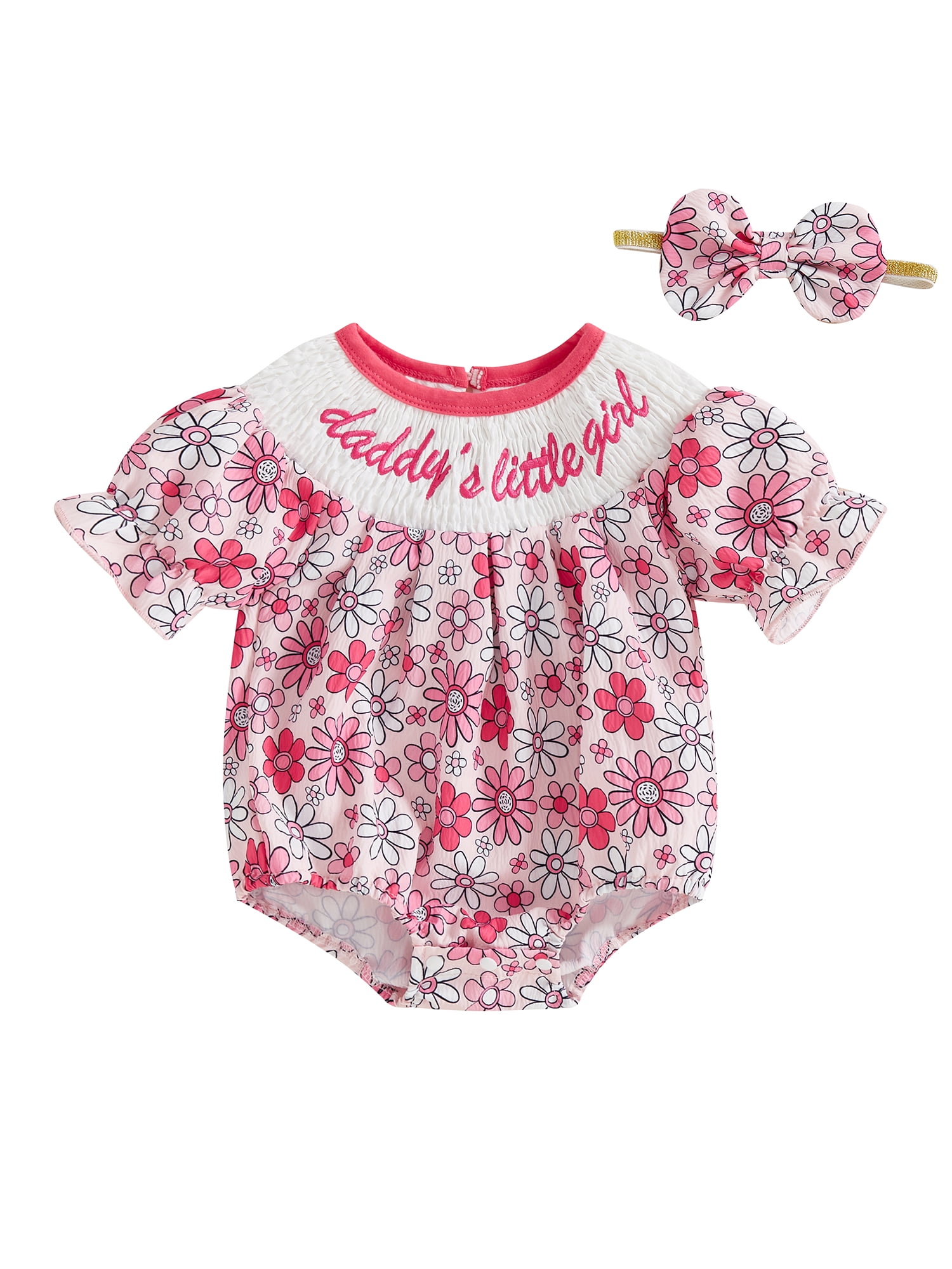 aturustex Toddler Baby Girl Bubble Romper Outfits 0-18M Infant Cherry/Floral/Boots/Disco Ball ...