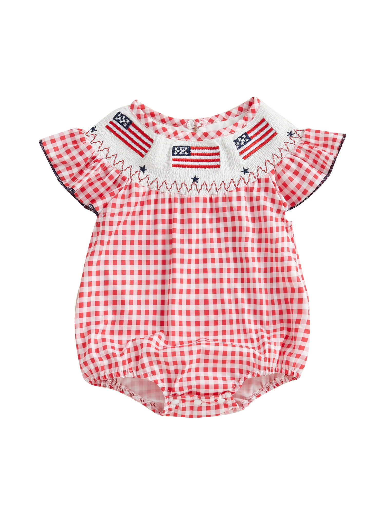 aturustex Toddler Baby Girl Patriotic Bubble Romper Outfits 0-3T Infant ...