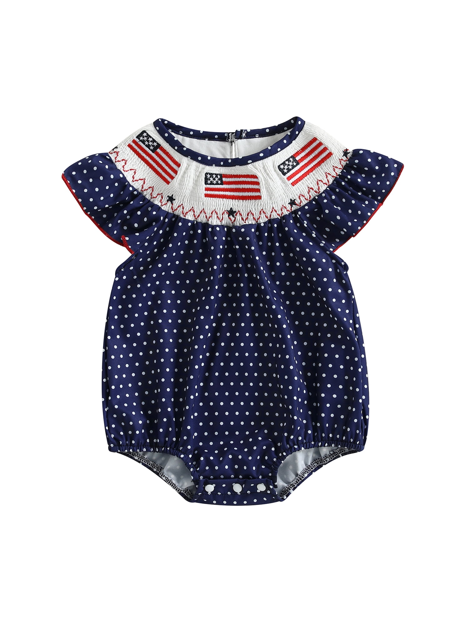 aturustex Toddler Baby Girl Patriotic Bubble Romper Outfits 0-3T Infant ...