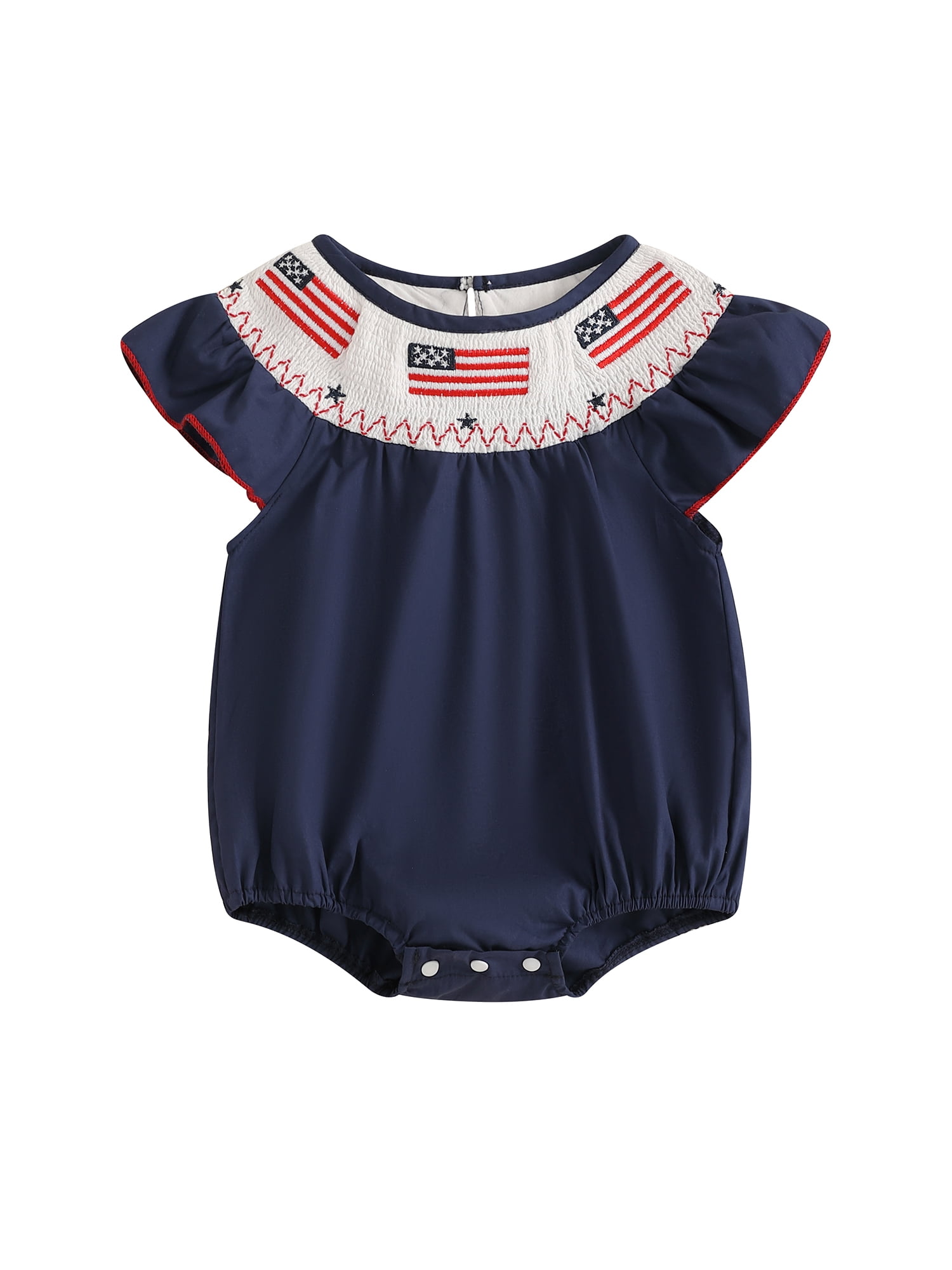 aturustex Toddler Baby Girl Patriotic Bubble Romper Outfits 0-3T Infant ...