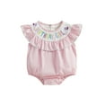 aturustex Toddler Baby Girls Birthday Bubble Rompers 0 3M 6M 12M 18M Infant Letter Embroidery ...