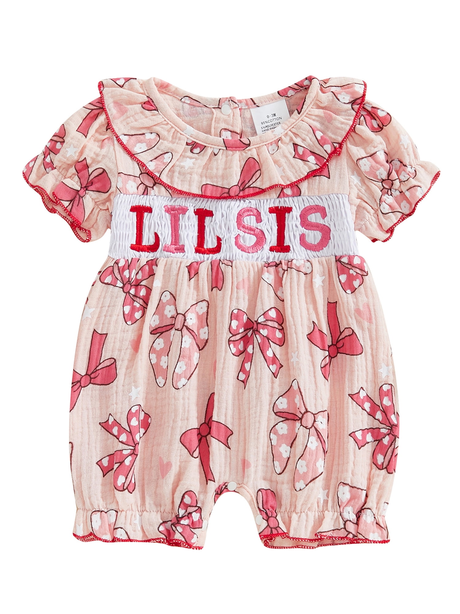 aturustex Toddler Baby Girls Bubble Romper 0 3M 6M 12M 18M Infant Bow/Strawberry Print Jumpsuits ...