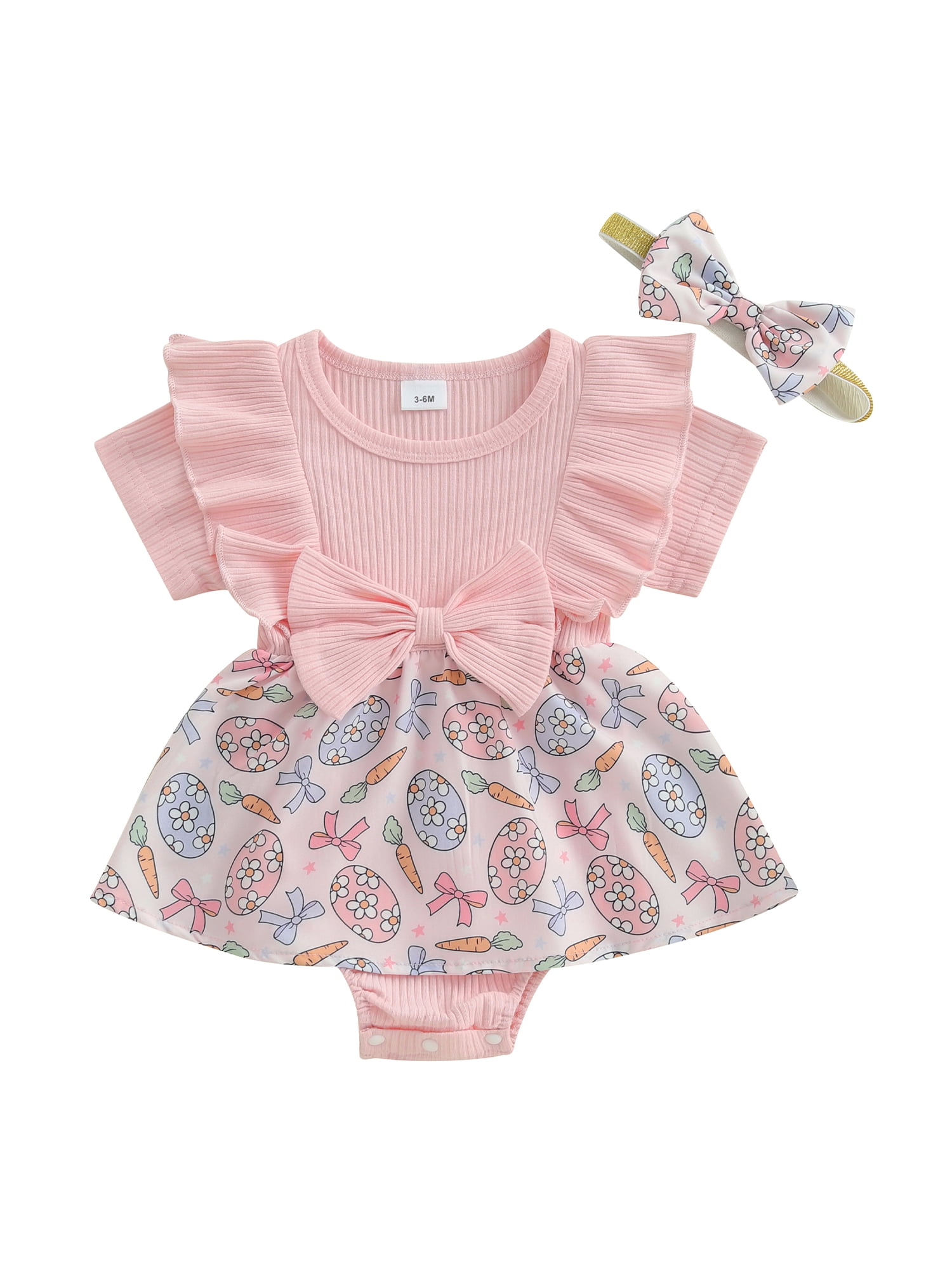 aturustex Toddler Baby Girls Easter Rompers Dress Outfits 0 3M 6M 12M ...