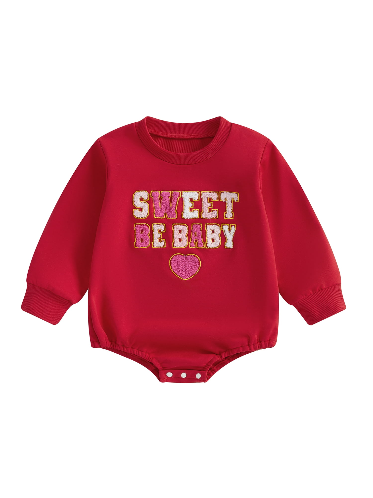 aturustex Toddler Baby Girls Valentine's Day Rompers 0 3M 6M 12M 18M Infant Soft Love Heart ...
