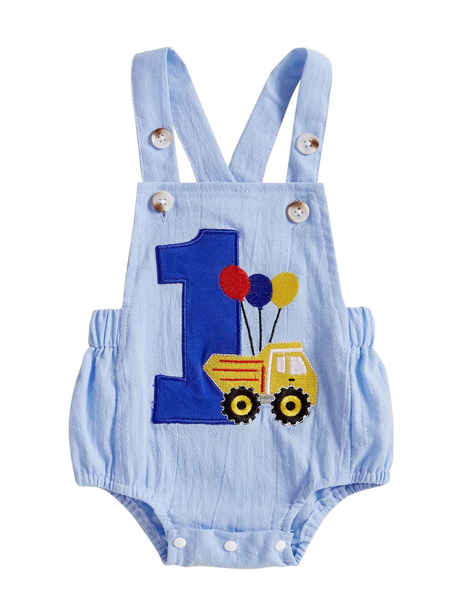 aturustex Toddler Boy Girl 1st Birthday Overalls Romper 0 3M 6M 12M 18M ...