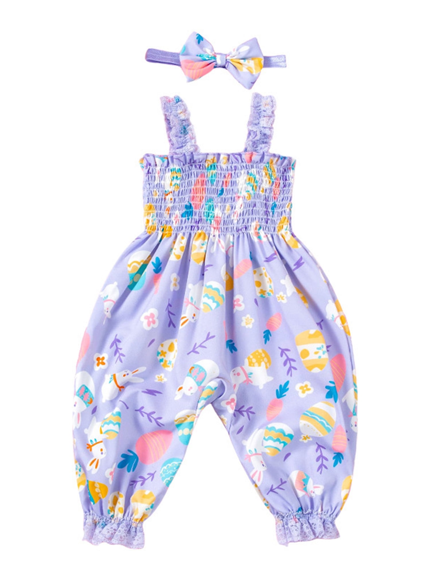 aturustex Toddler Girl 2Pcs Bubble Jumpsuits Outfits 3M 6M 9M 12M 18M 24M Infant Baby Sleeveless ...