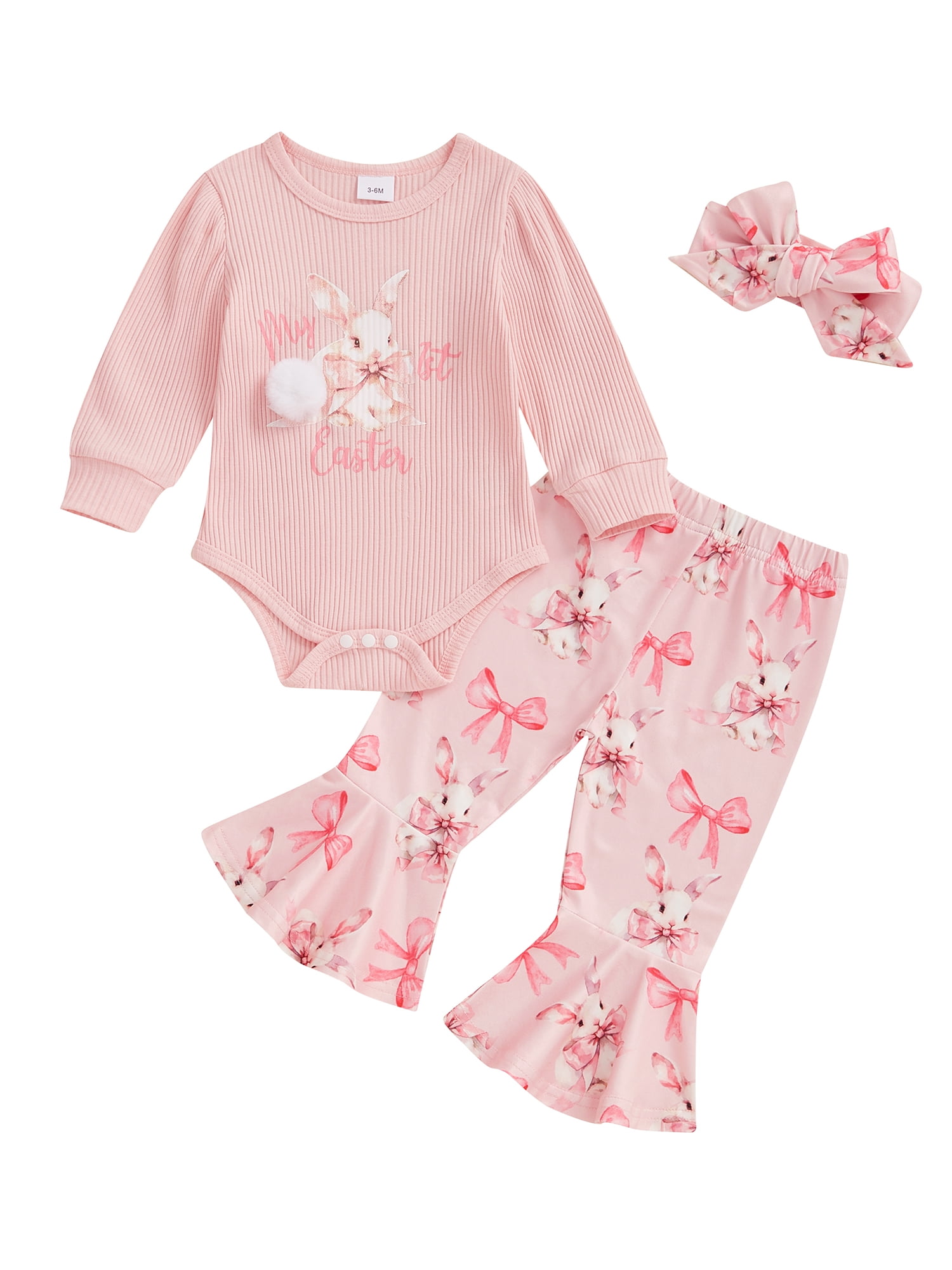 aturustex Toddler Girls Easter Romper Outfits 0 3M 6M 12M 18M Infant Baby Long Sleeve Romper ...