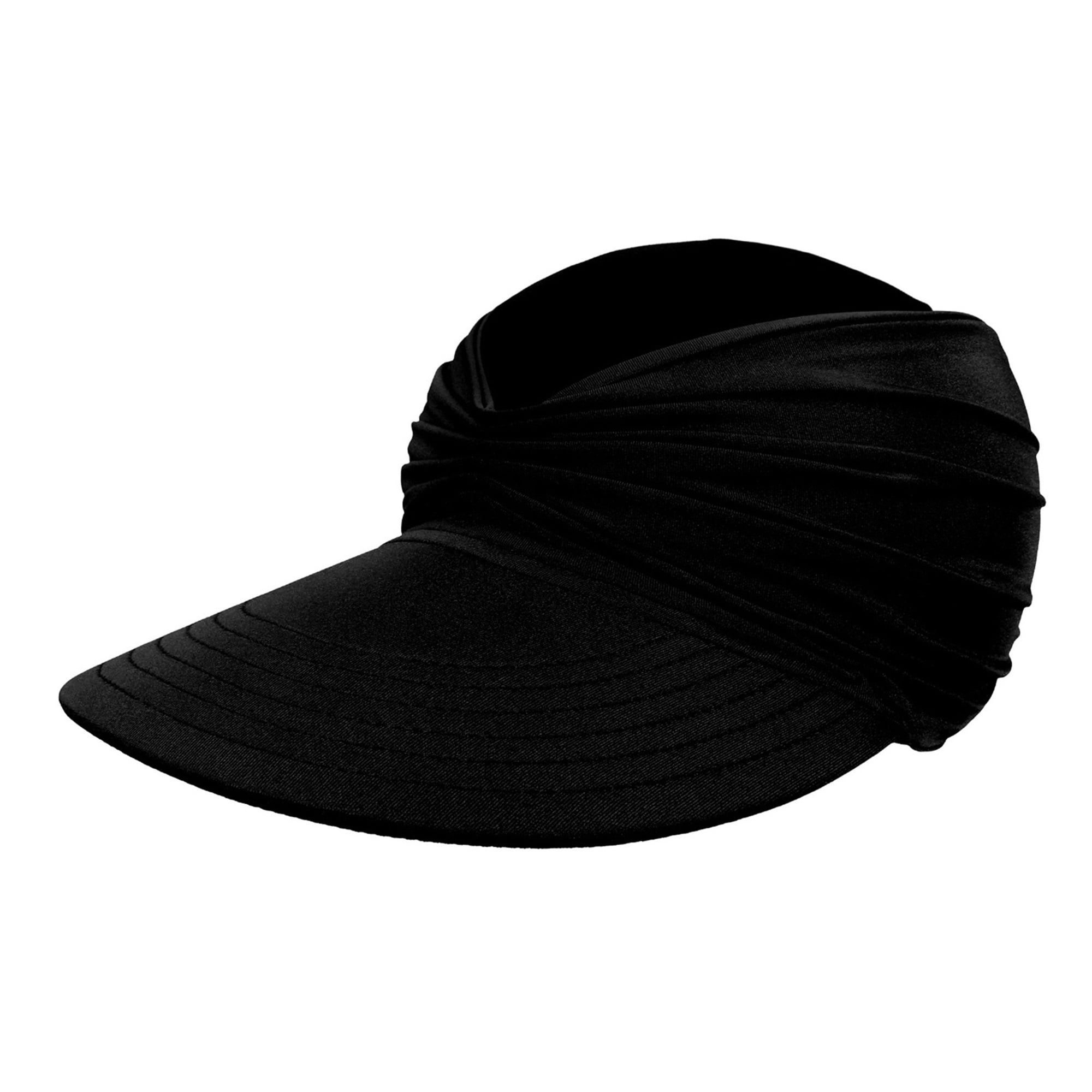 aturustex Women's Sun Visor Hats Protection Open Top Hat Wide Brim ...