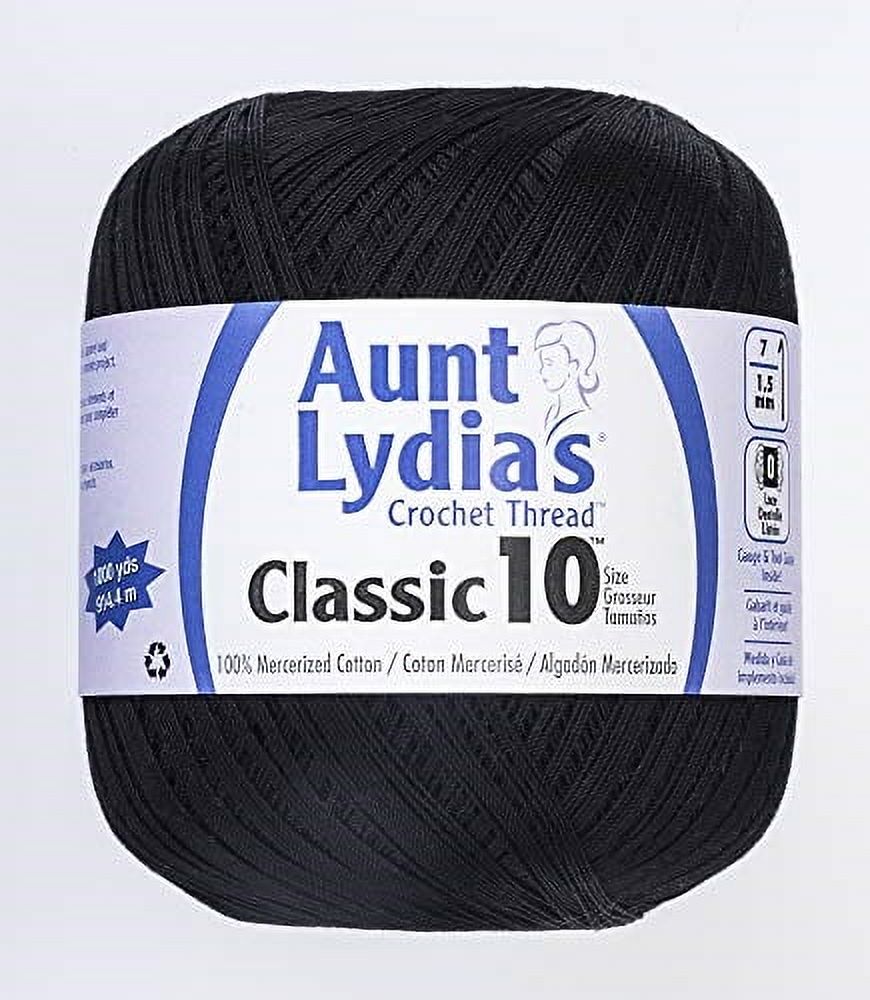 Aunt Lydia Value Crochet Thread, Black - Walmart.com