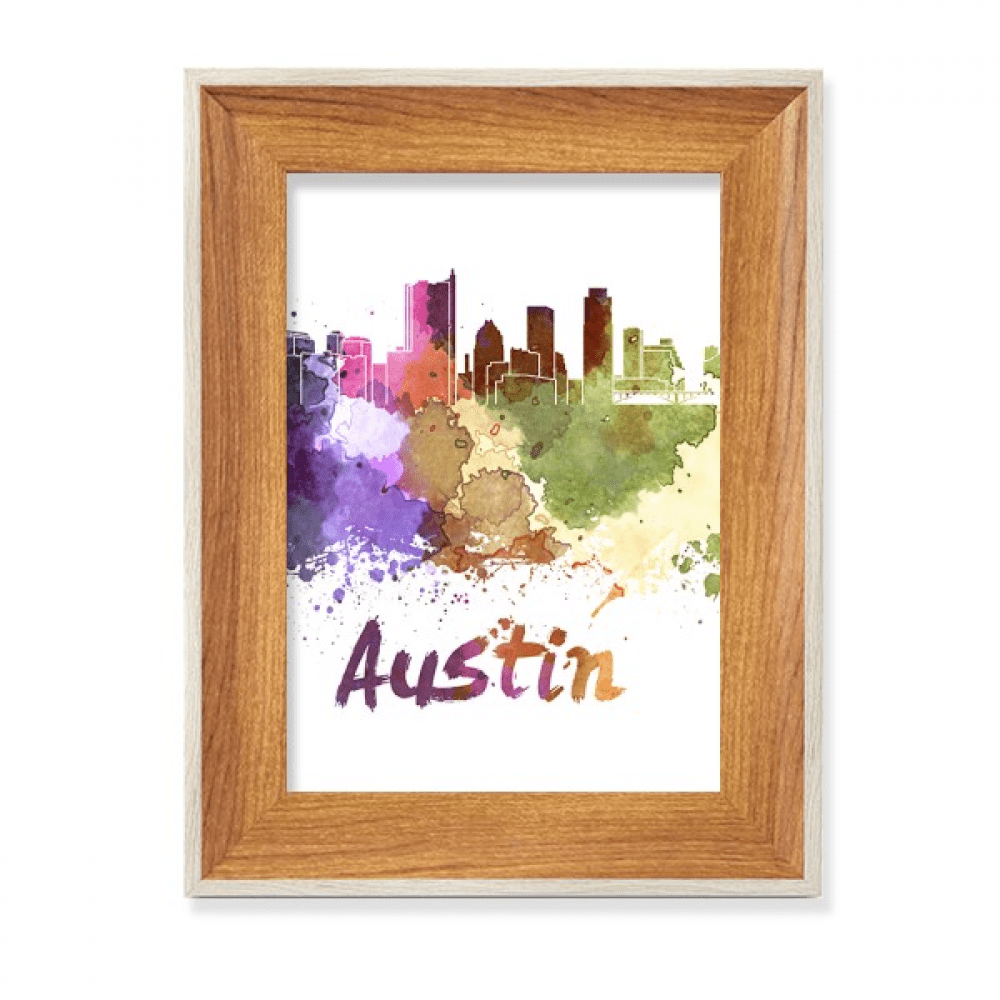 austin amecity watercolor desktop wooden photo frame display picture ...