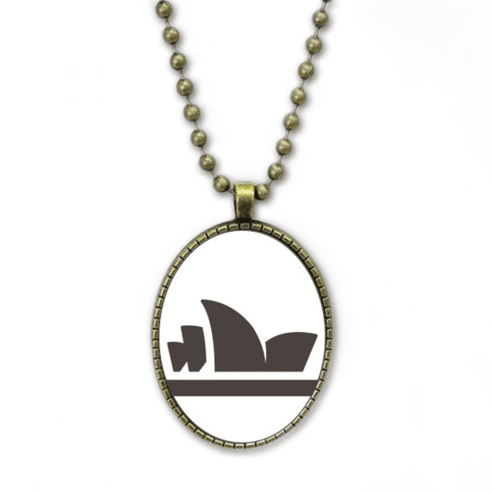 australia city landmark sydney opera house necklace vintage chain bead ...