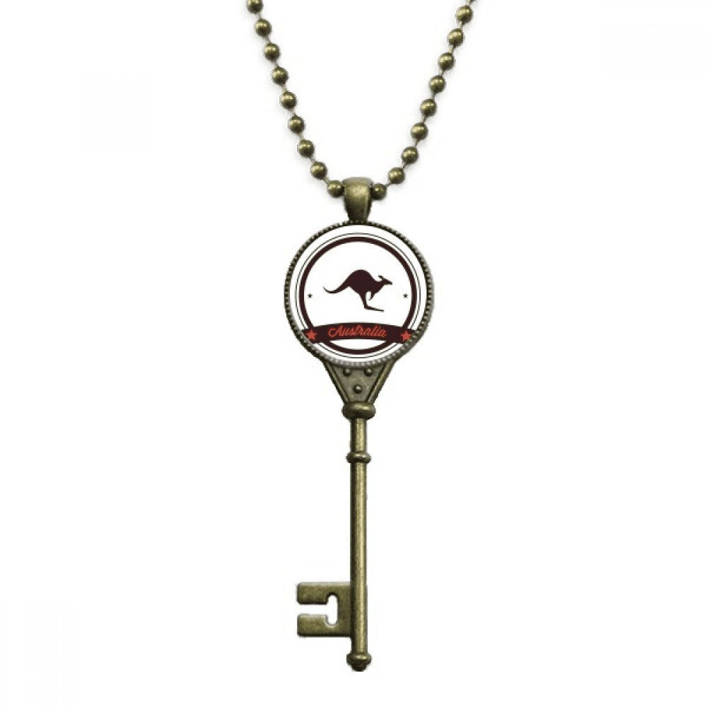 australia flavor emblem illustration key necklace pendant tray ...