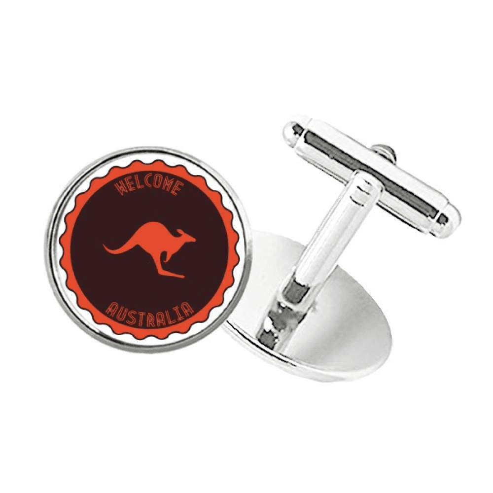 australia flavor emblem outline round button cuff clip stud cufflinks ...
