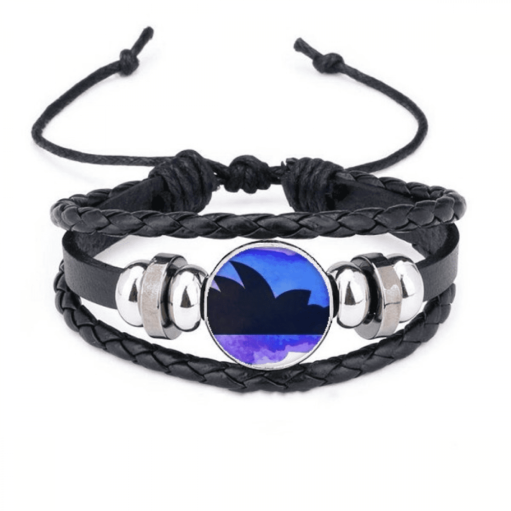 australia sydney opera house outline bracelet braided leather woven ...