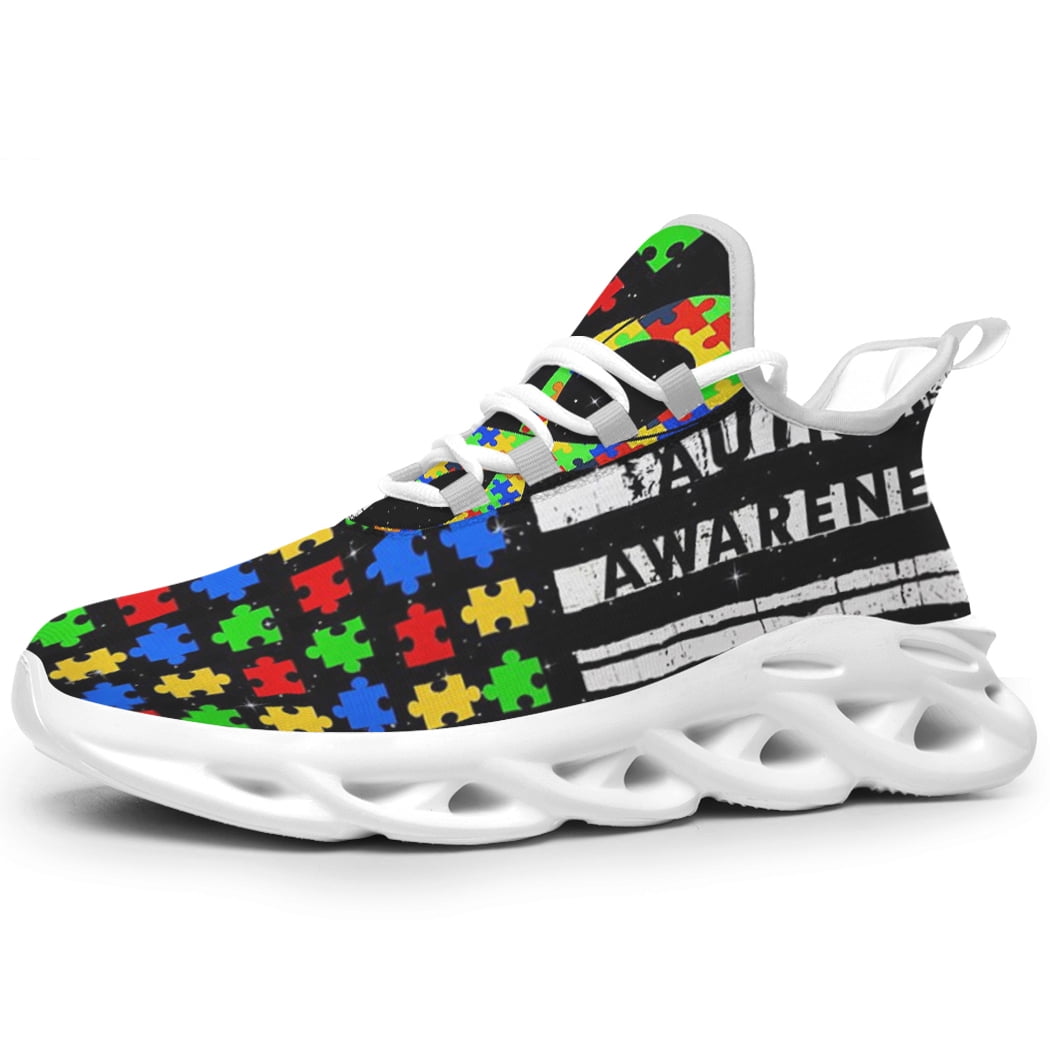 autism awareness Shoes Trail Running Shoe Non-Slip Breathable ...