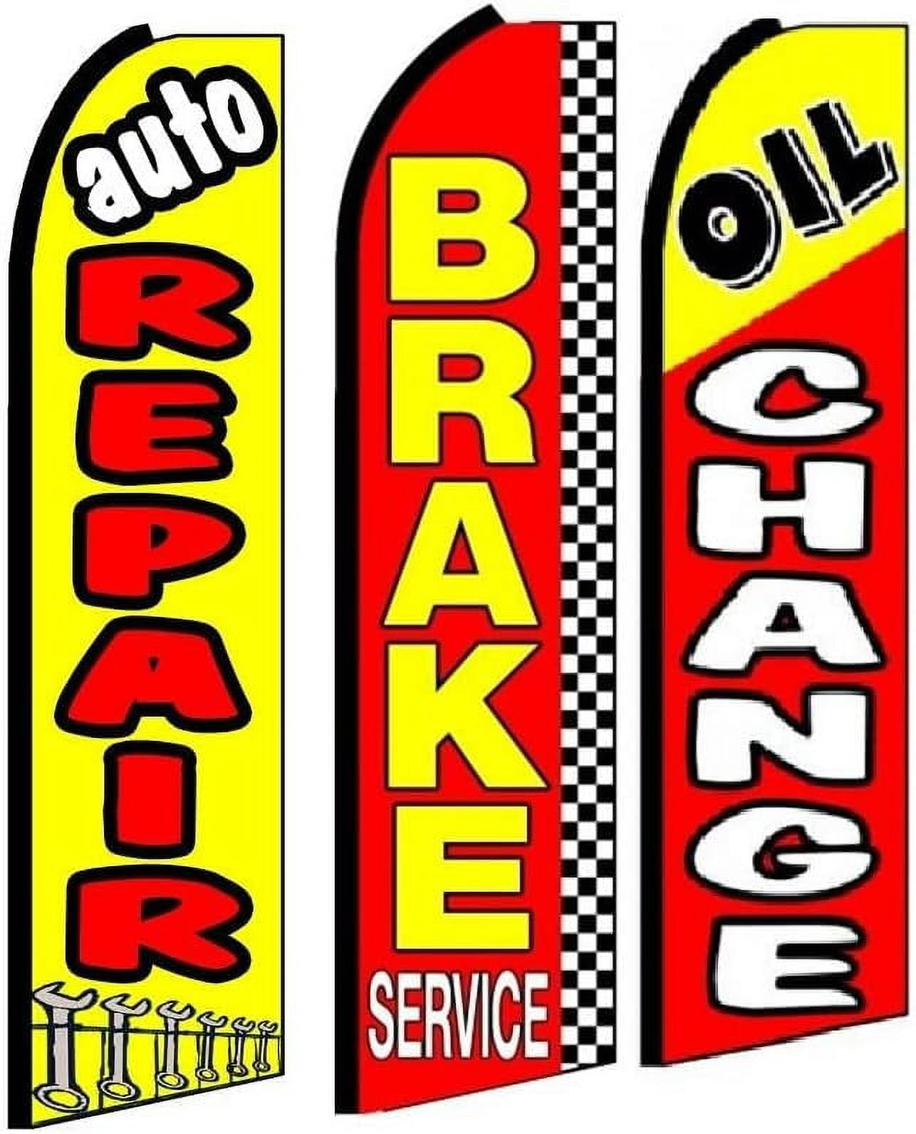 auto repair king sized flag | 36" l x 138" w advertising brake service ...