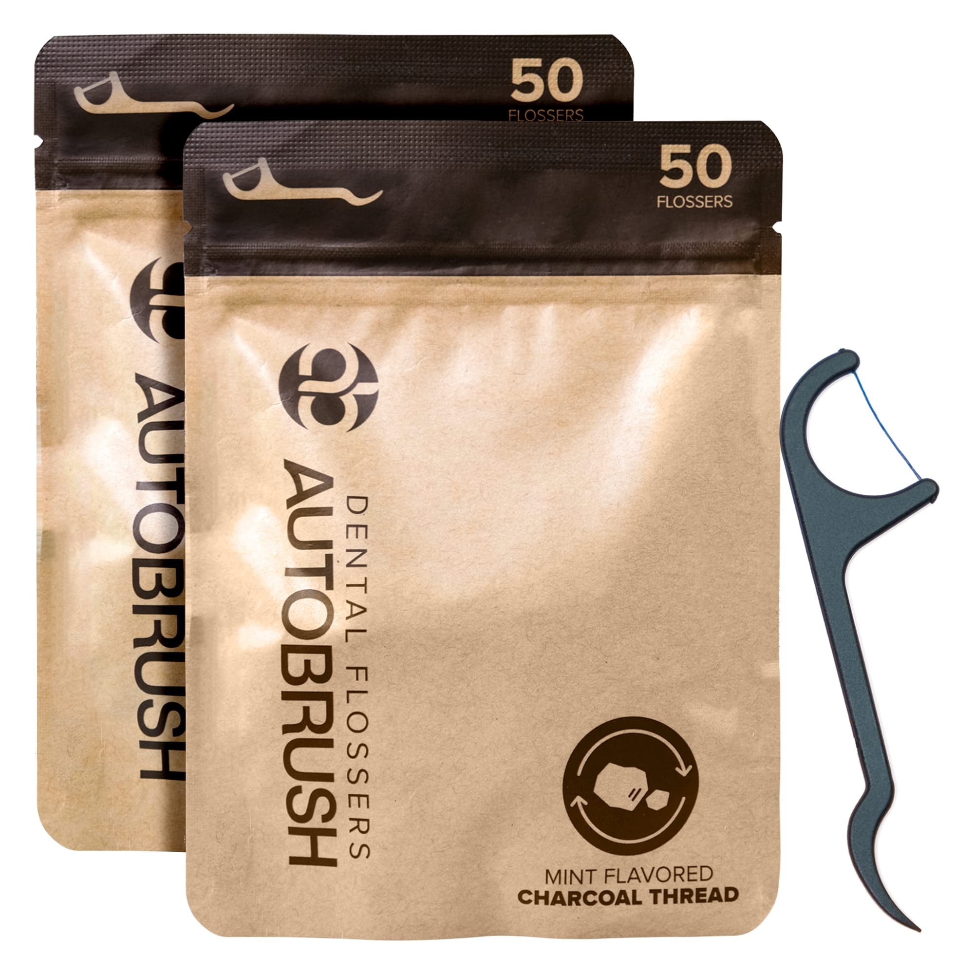 autobrush Charcoal- Mint Dental OIF8 Flossers for Adults- Floss Picks ...
