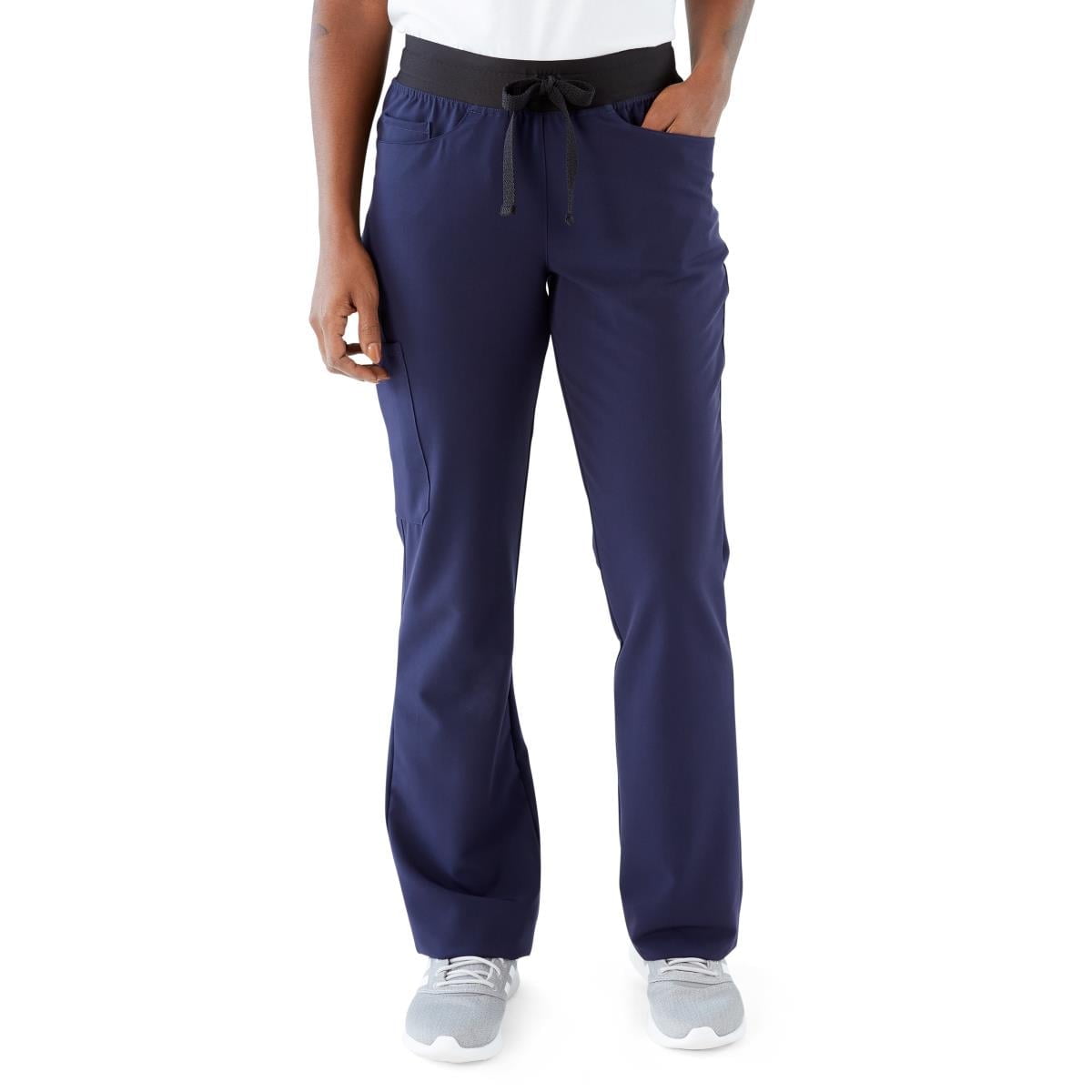 ave. Coastal Women's Seven Pocket Bootcut Scrub Pant in Navy, XS Tall ...
