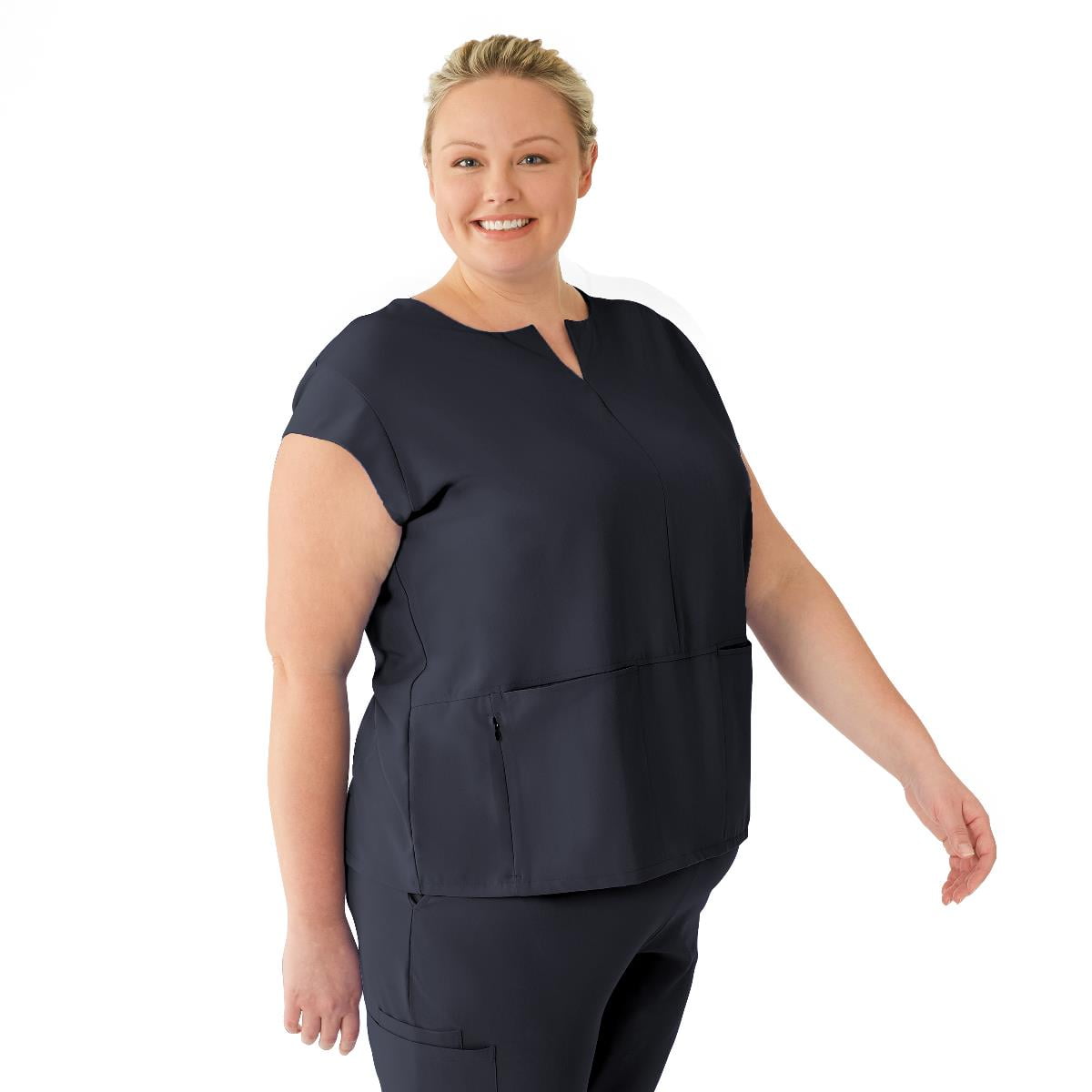 ave. Nolita Women's Four Pocket Oversized Tunic Scrub Top in Charcoal ...