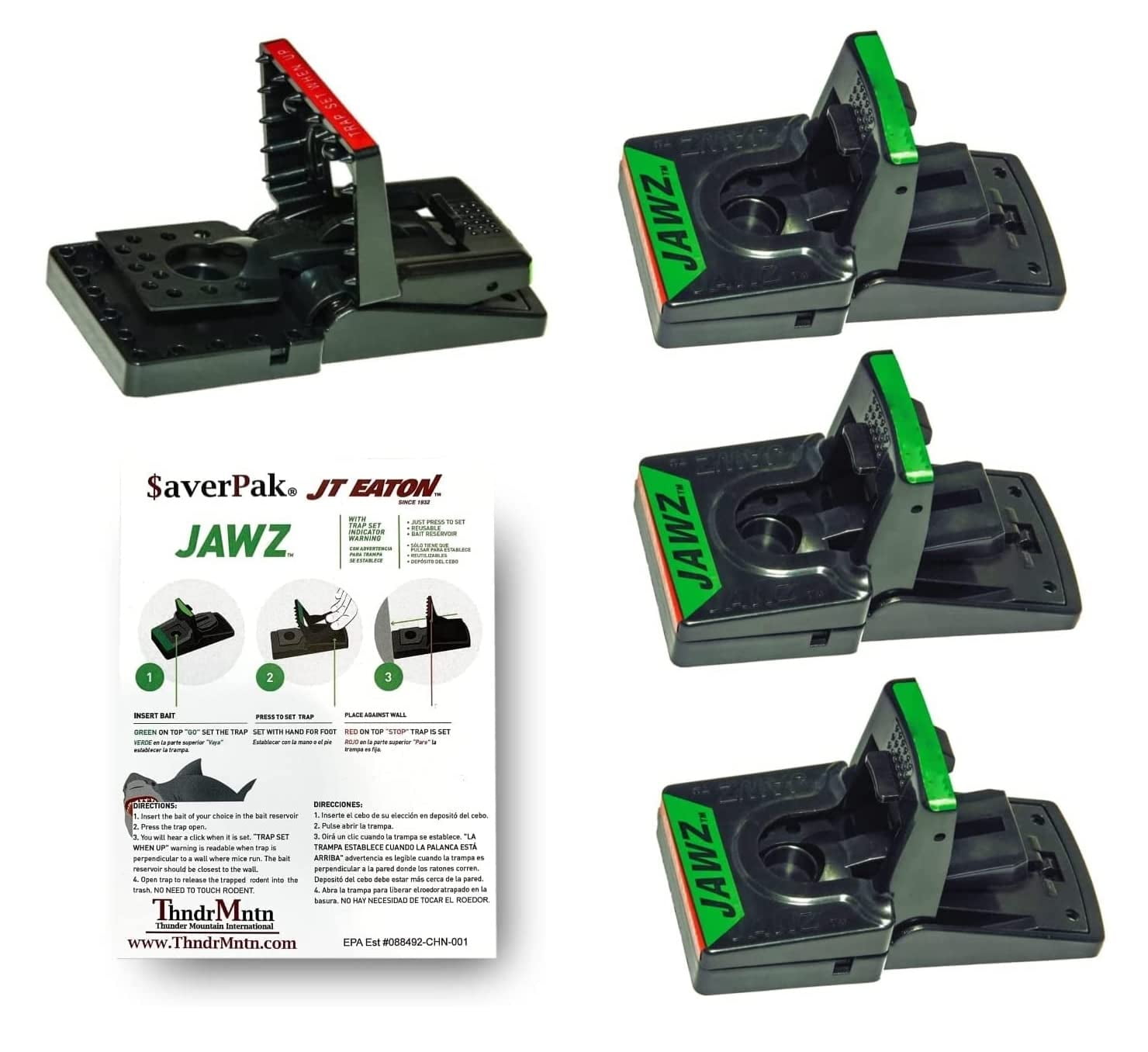 $averPak 4 Pack - Includes 4 JT Eaton Jawz Mouse Traps for use with ...