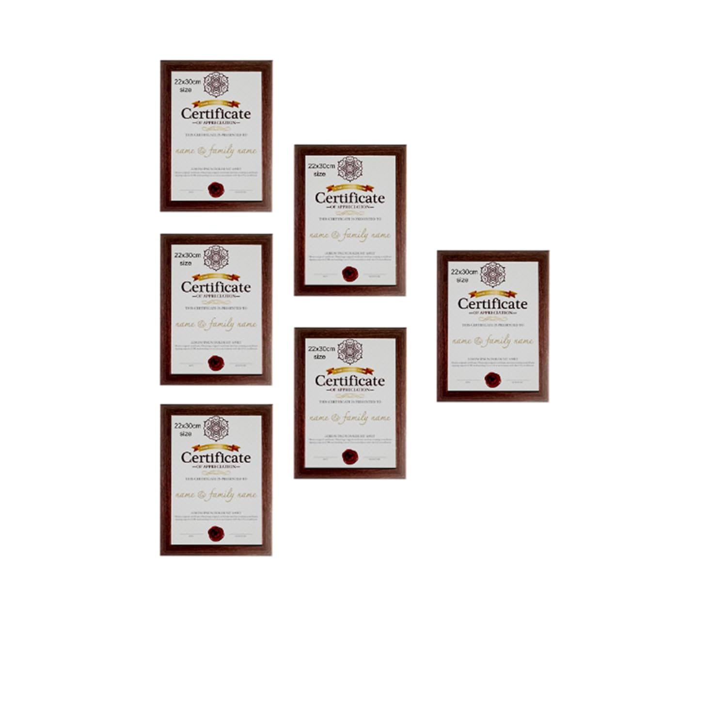 avika wooden store Elegant Certificate Display Frames Set of 6 A4 Size Brown - Walmart.com
