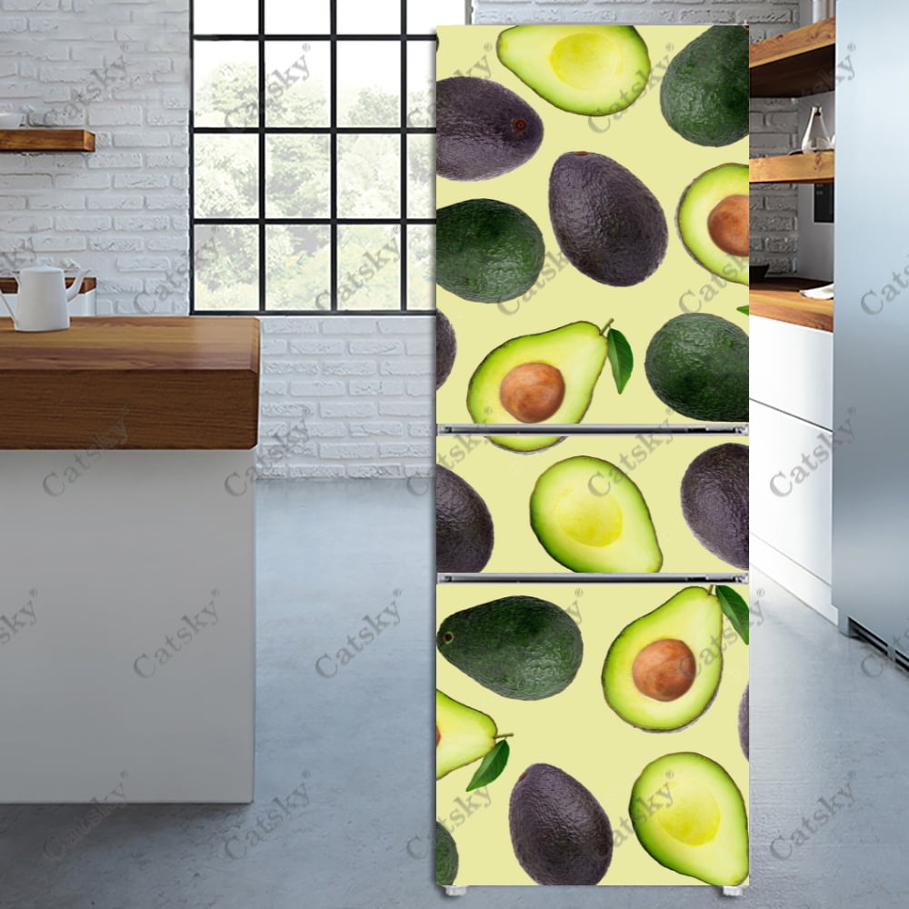 avocado Fridge Stickers Fridge Door Sticker Stickers Floral Vinyl ...