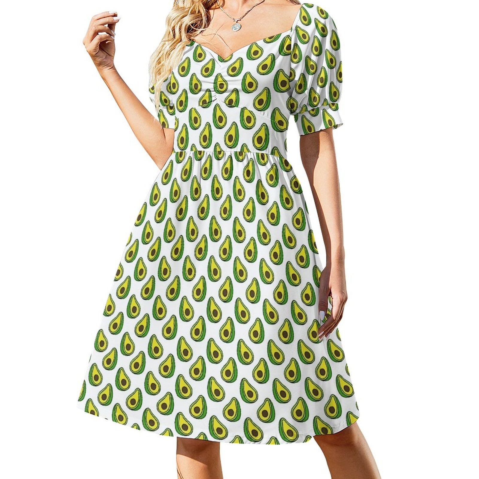 avocado doodle pattern Sleeveless Dress summer dress Bride dresses ...