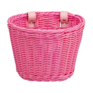 MINI-FACTORY Kid's Bike Basket Pink Cute Love Rainbow Pattern Bicycle ...