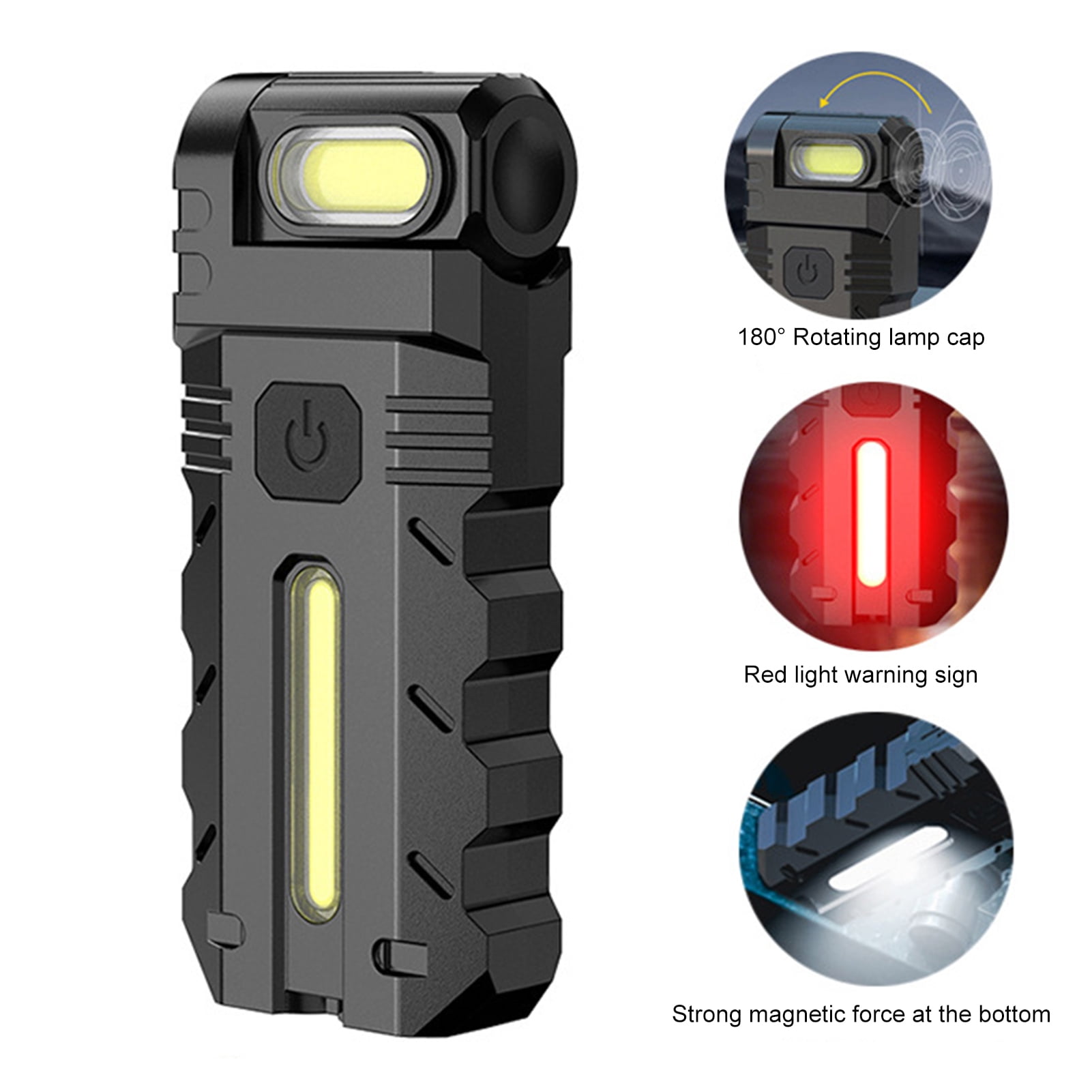 awjaisca 1/2/3Pcs 180 Degrees Rotating Head Flashlight Magnetic Dual ...