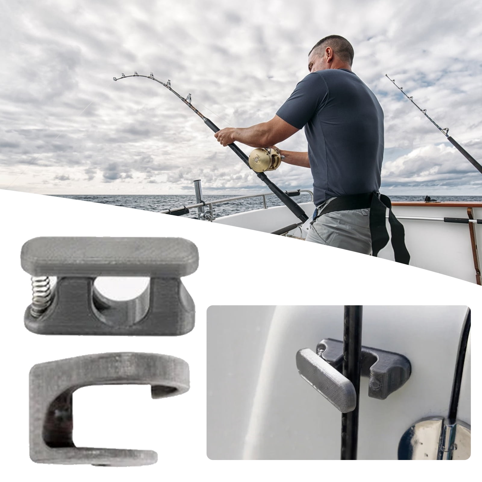awjaisca 1/2/3Pcs Wall Mount Fishing Rod Holder Space-Saving Adhesive ...