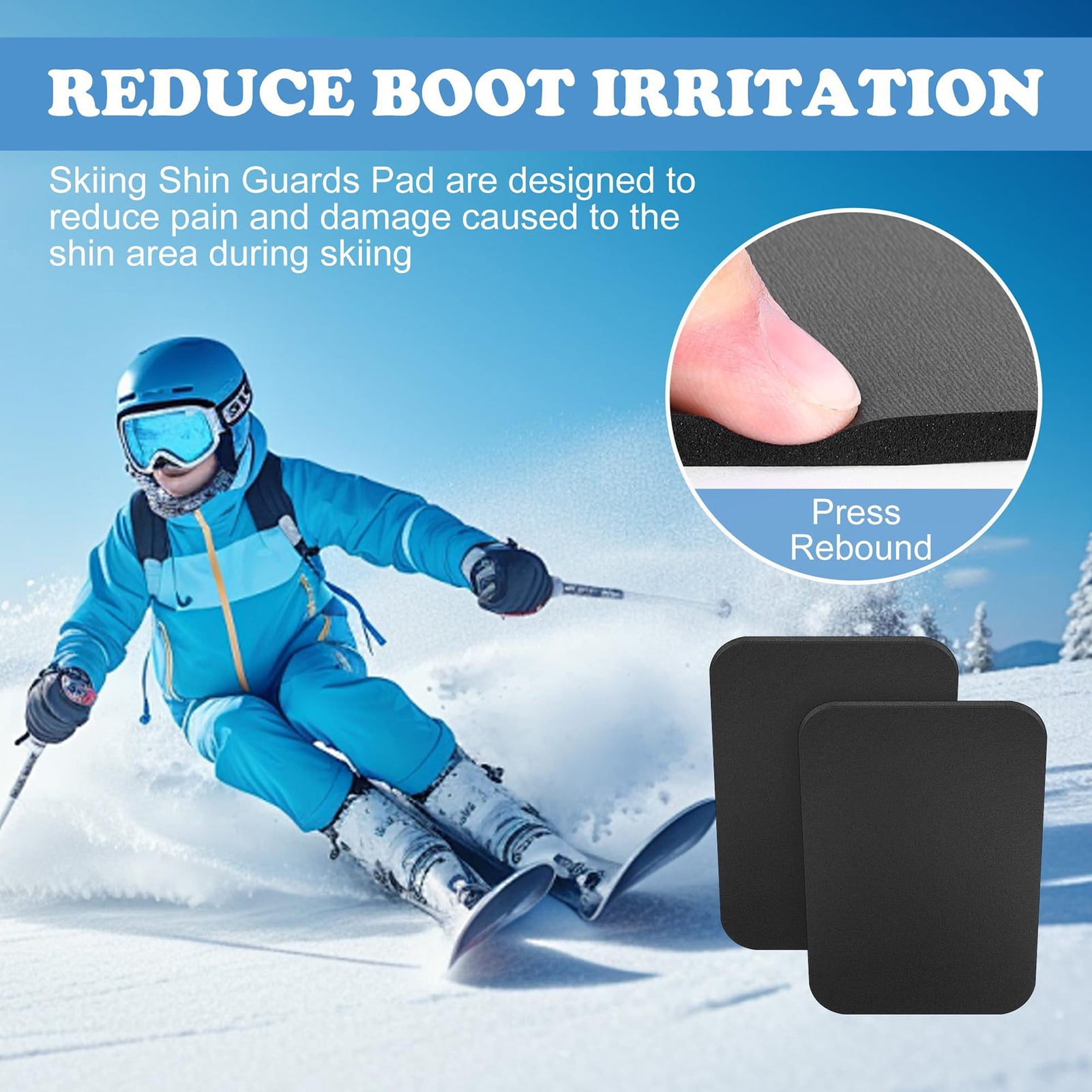 awjaisca 1/2/4/6/8Pcs Ski Shin Pads 5MM Thickened Foam Snowboard Shin ...