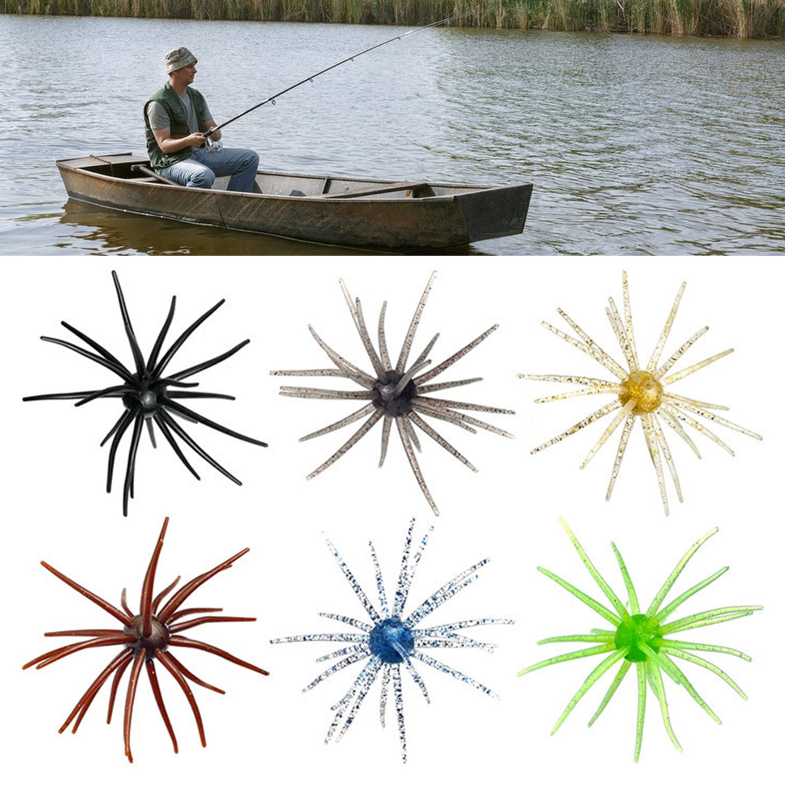 awjaisca 1/2Pcs 9CM/2.8G 11CM/8.7G Soft Sea Urchin Lure with Swimming ...