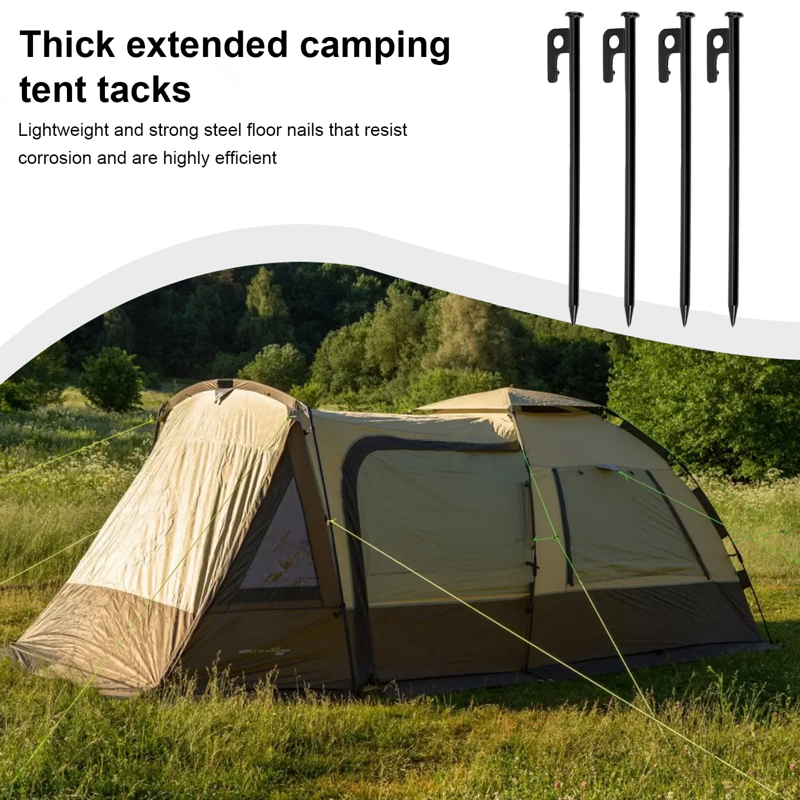 awjaisca 1/4/6Pcs 20/25/30/40CM Steel Tent Stake Heavy Duty Outdoor ...