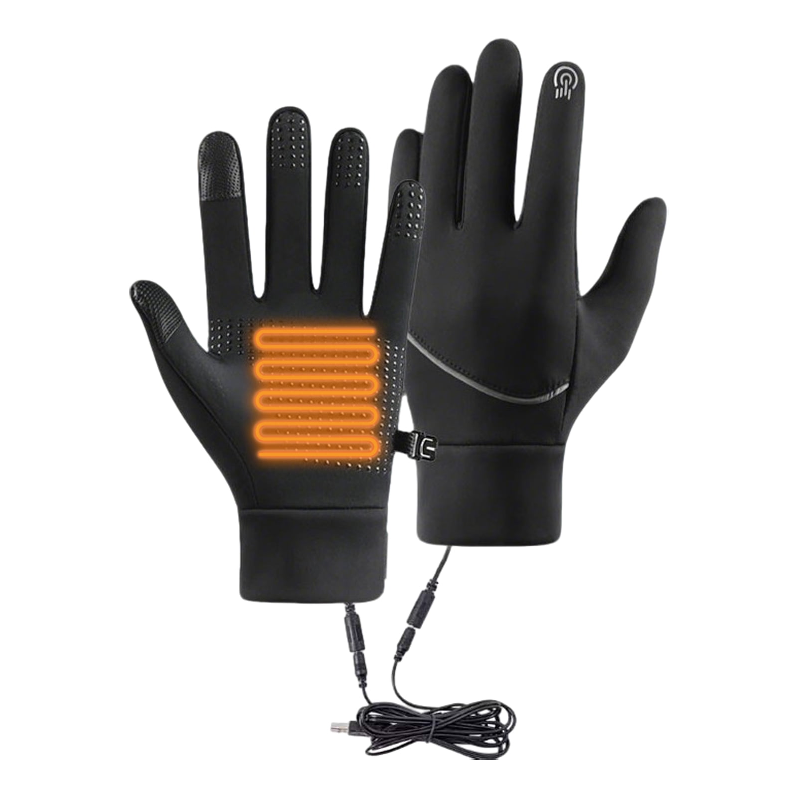 awjaisca 1 Pair USB Heated Gloves Fleece Lined Anti-slip Touchscreen ...