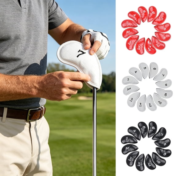 awjaisca 12Pcs Golf Club Cover Sets, Waterproof PVC Golf Club Headcover ...