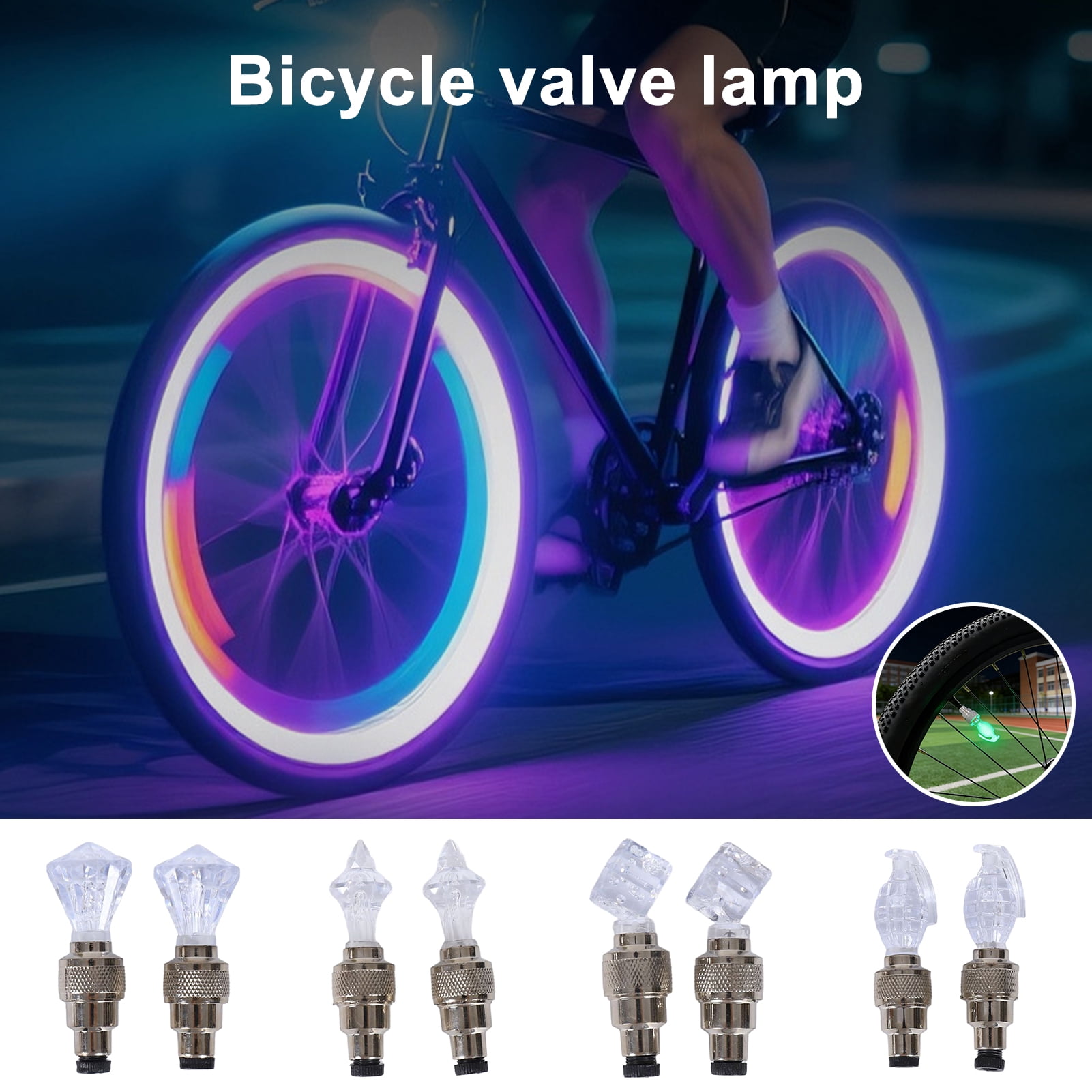 awjaisca 2/4Pcs Bike Tire Valve Light Smart Sensor LED Bicycle Wheel ...