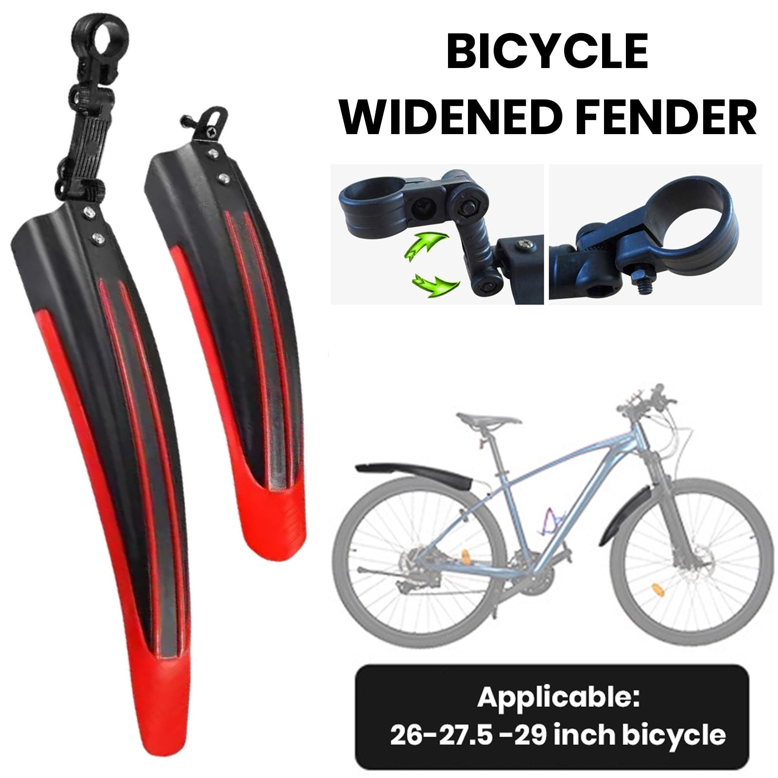 awjaisca 2 Pcs Bicycle Fender Adjustable Front And Rear Fenders ...
