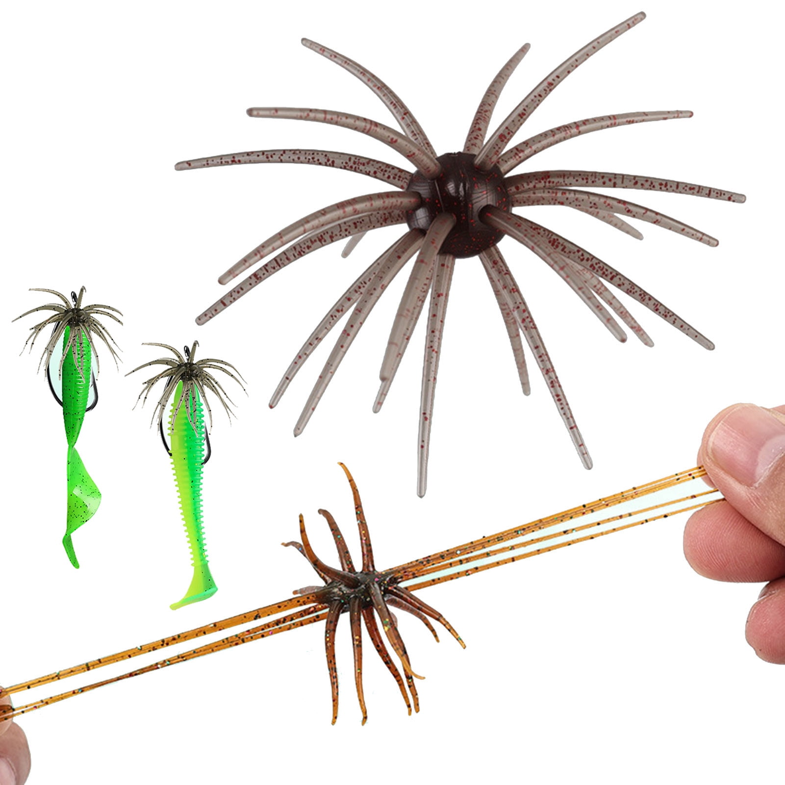 awjaisca 4Pcs 6CM/1.9G 10.5CM/4G Soft Sea Urchin Lure with Swimming ...