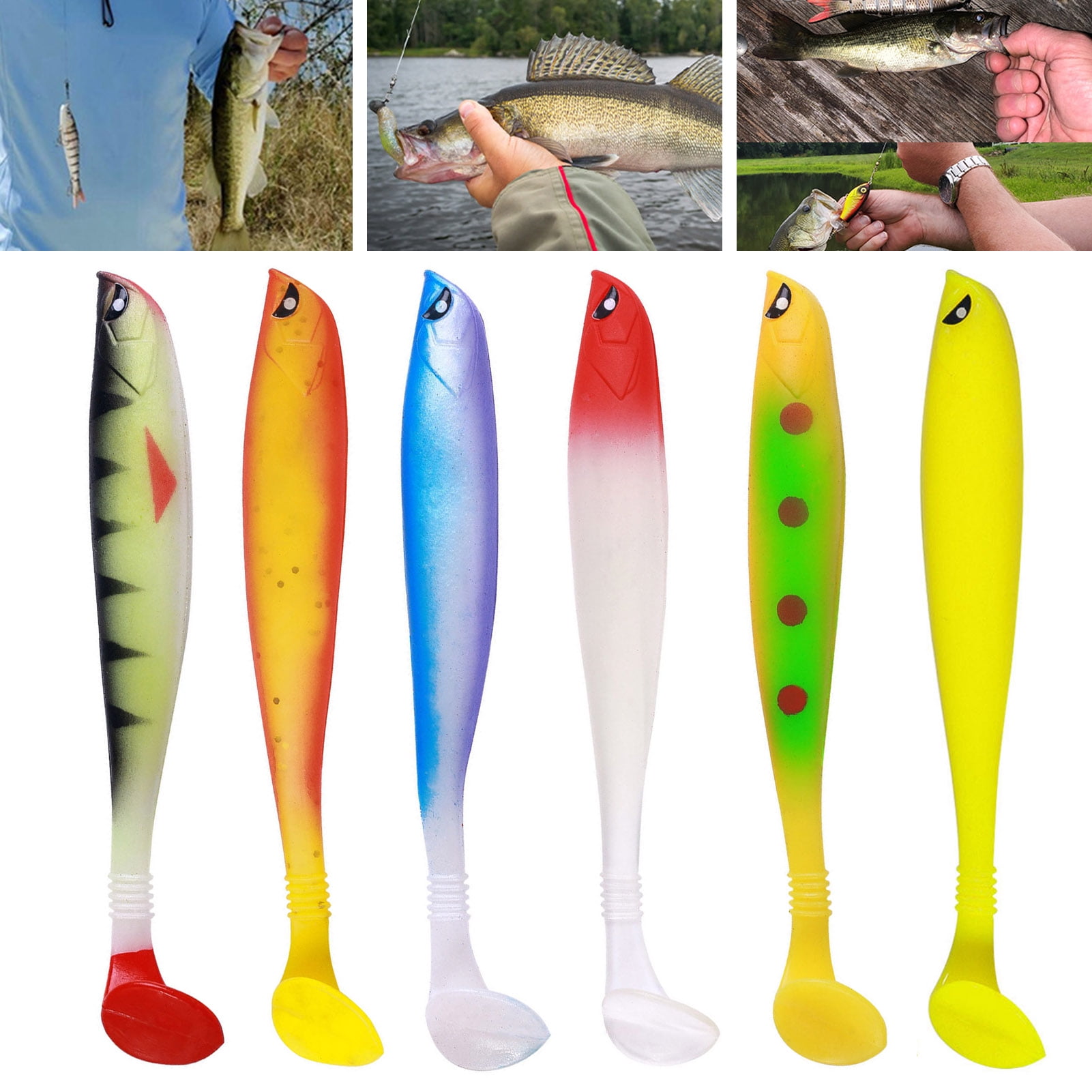awjaisca 5/6Pcs Fishing Baits Soft Lures Realistic Looking Bright ...